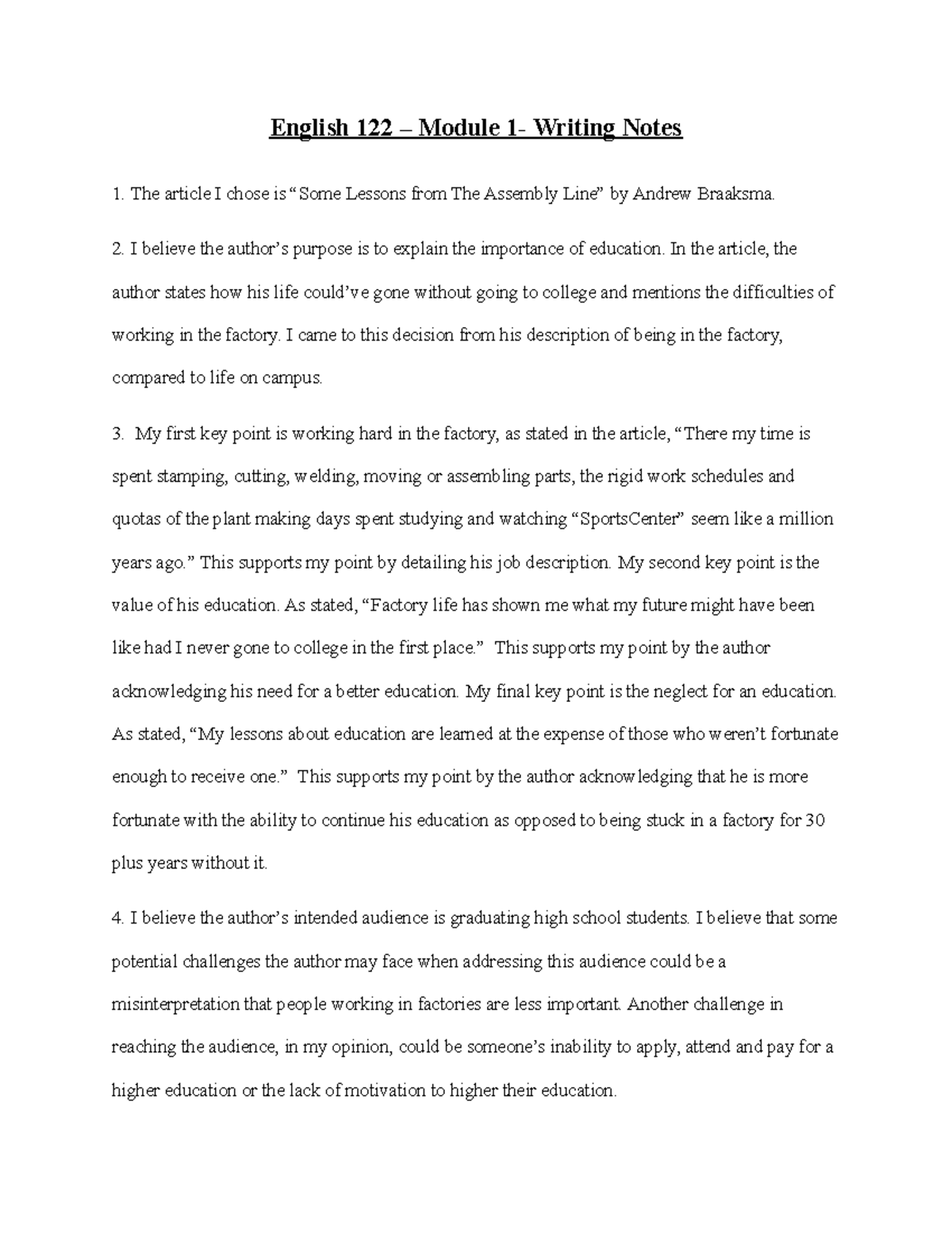 1-7+Writing+Notes ENG 122 Module 1 - English 122 – Module 1- Writing ...