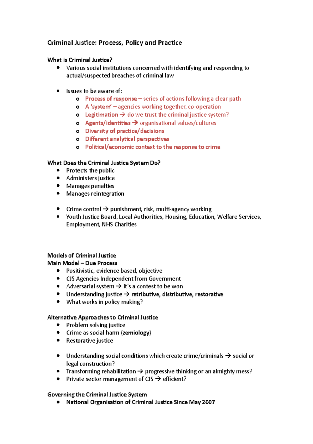 Criminal Justice - Process, Policy, Practice - Criminal Justice ...