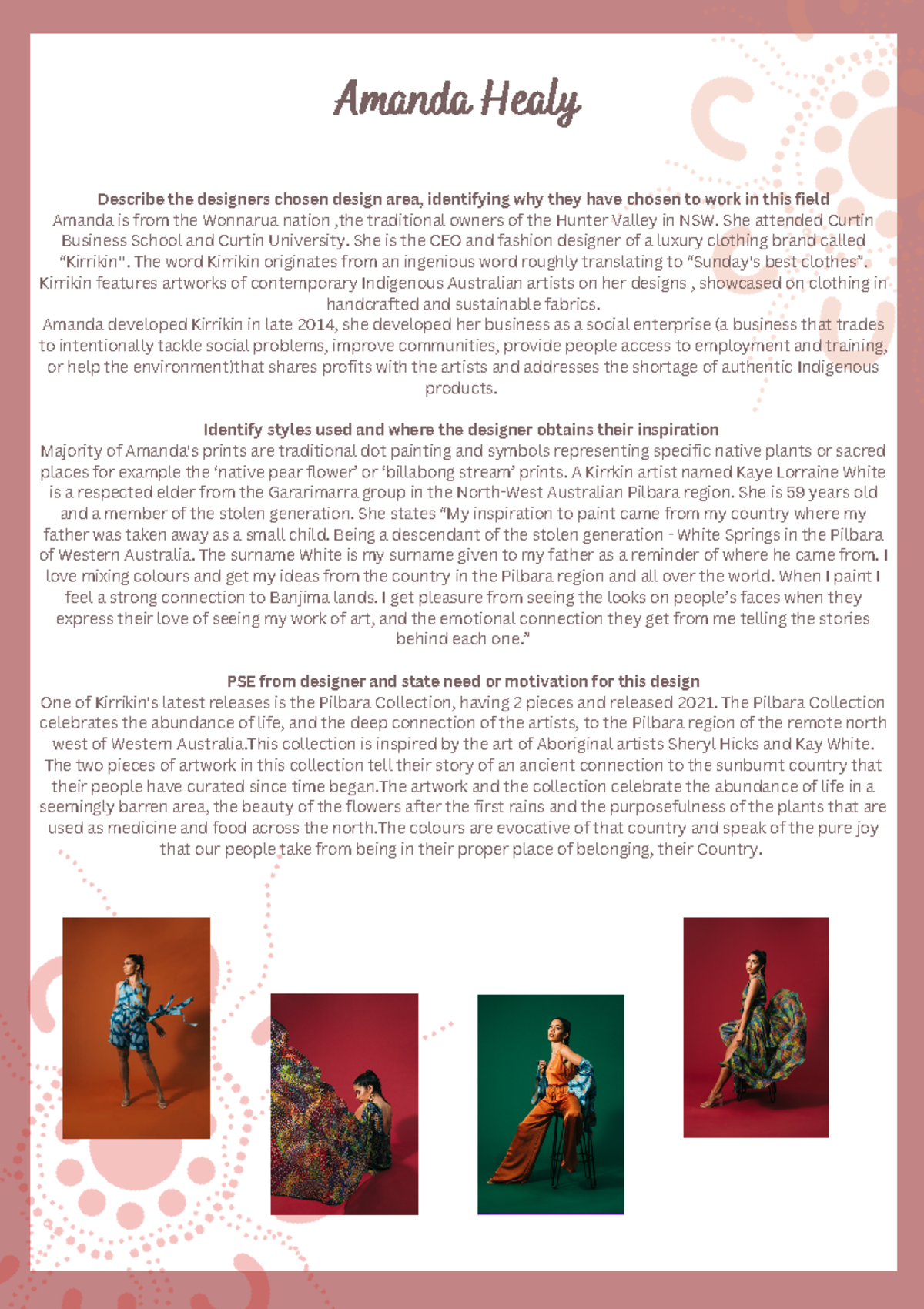 Amanda Healy-2 - design tech Austrlians designer assignment - Amanda ...