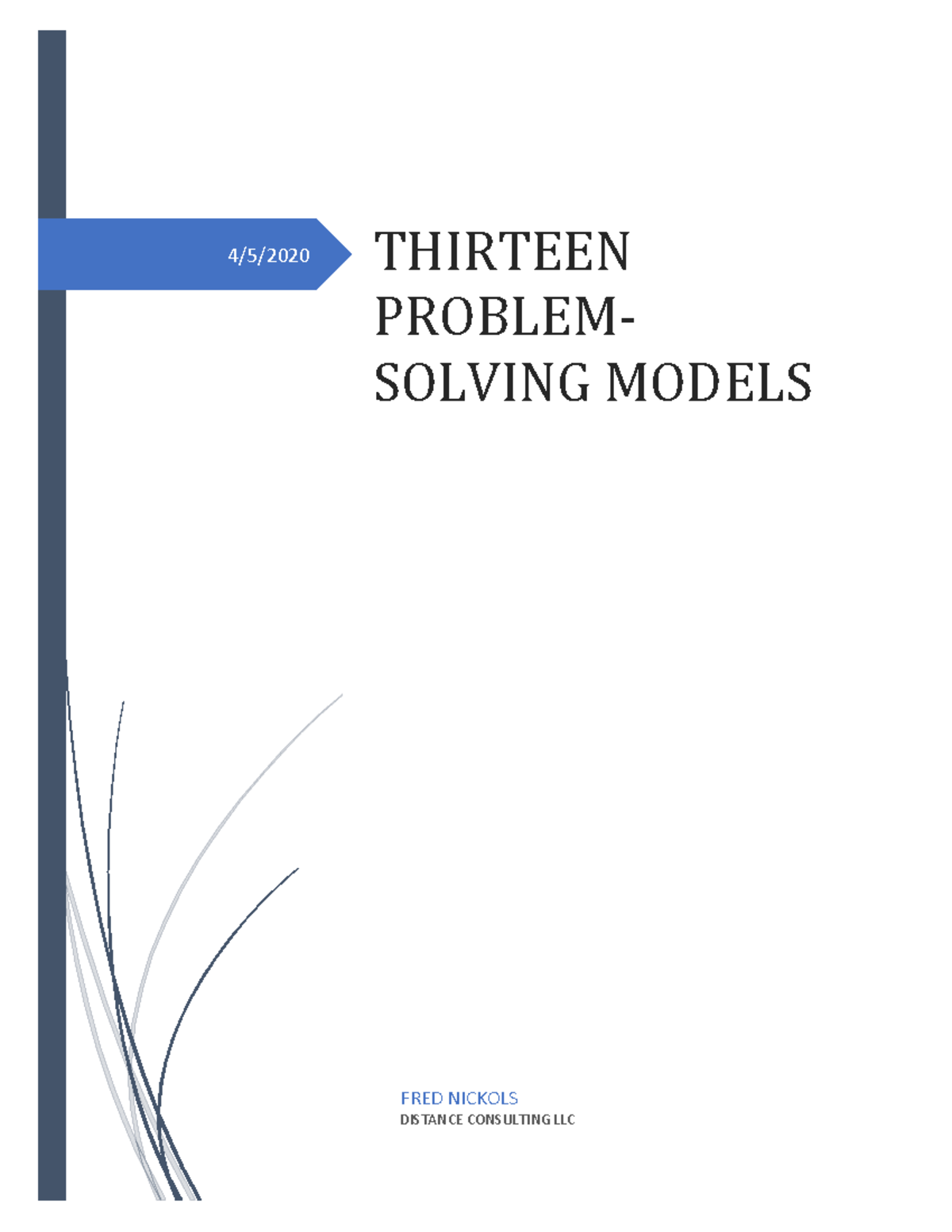 13 Problem Solving Models - 4/5/ THIRTEEN PROBLEM- SOLVING MODELS ...