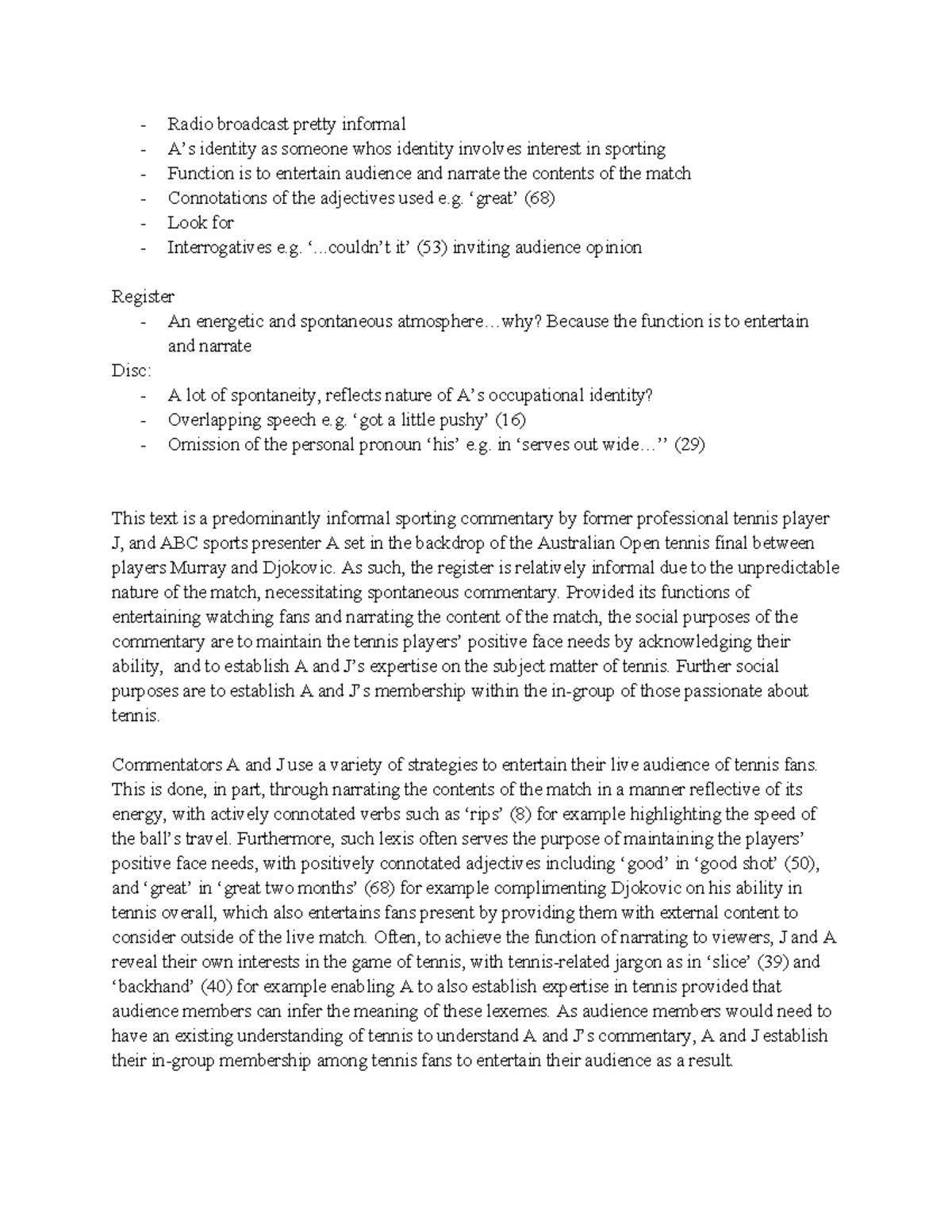 U4AOS2 Text 2 radio - segment of analytical commentary - Radio ...