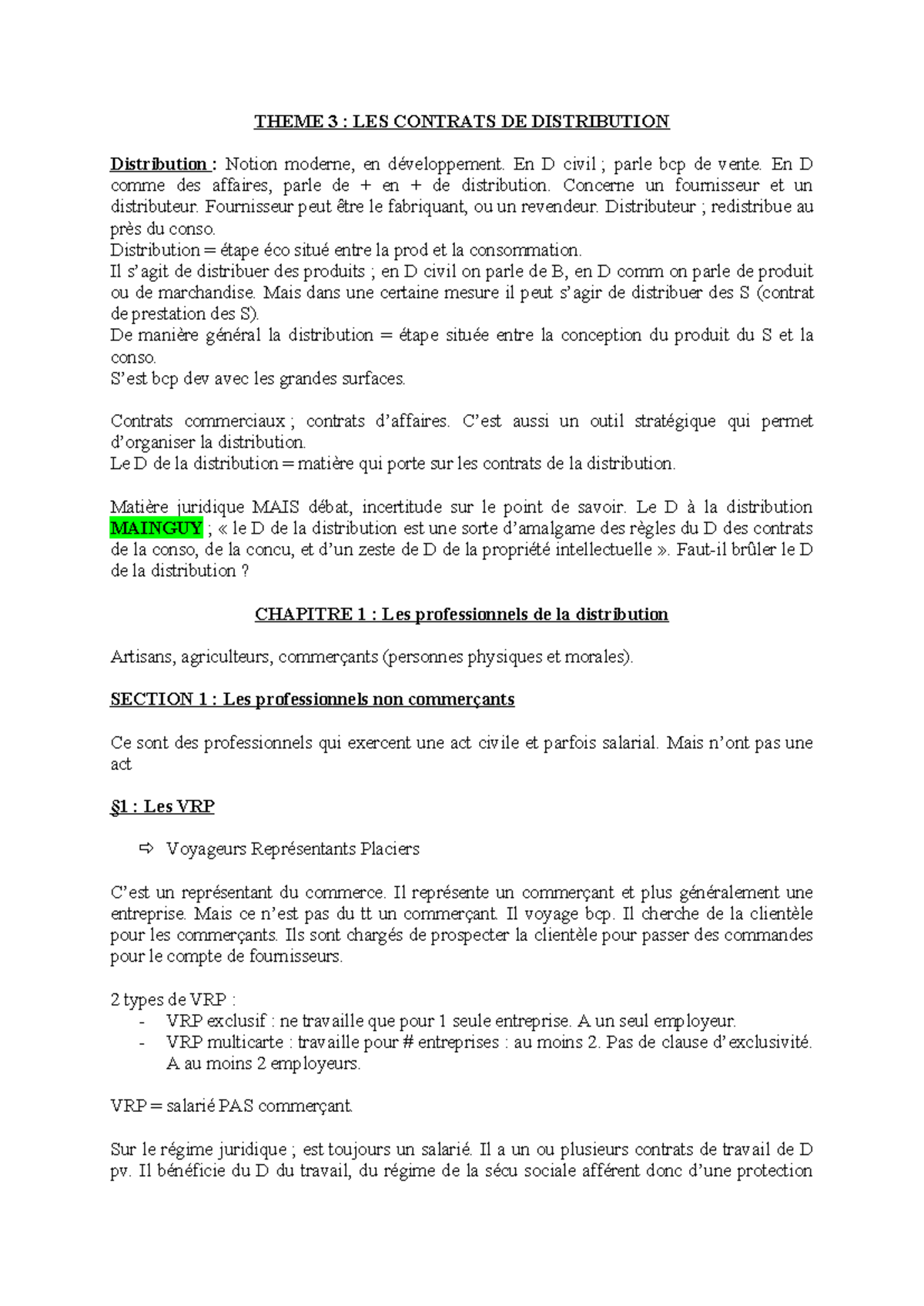 Partie 3 - Cours S4 - THEME 3 : LES CONTRATS DE DISTRIBUTION ...