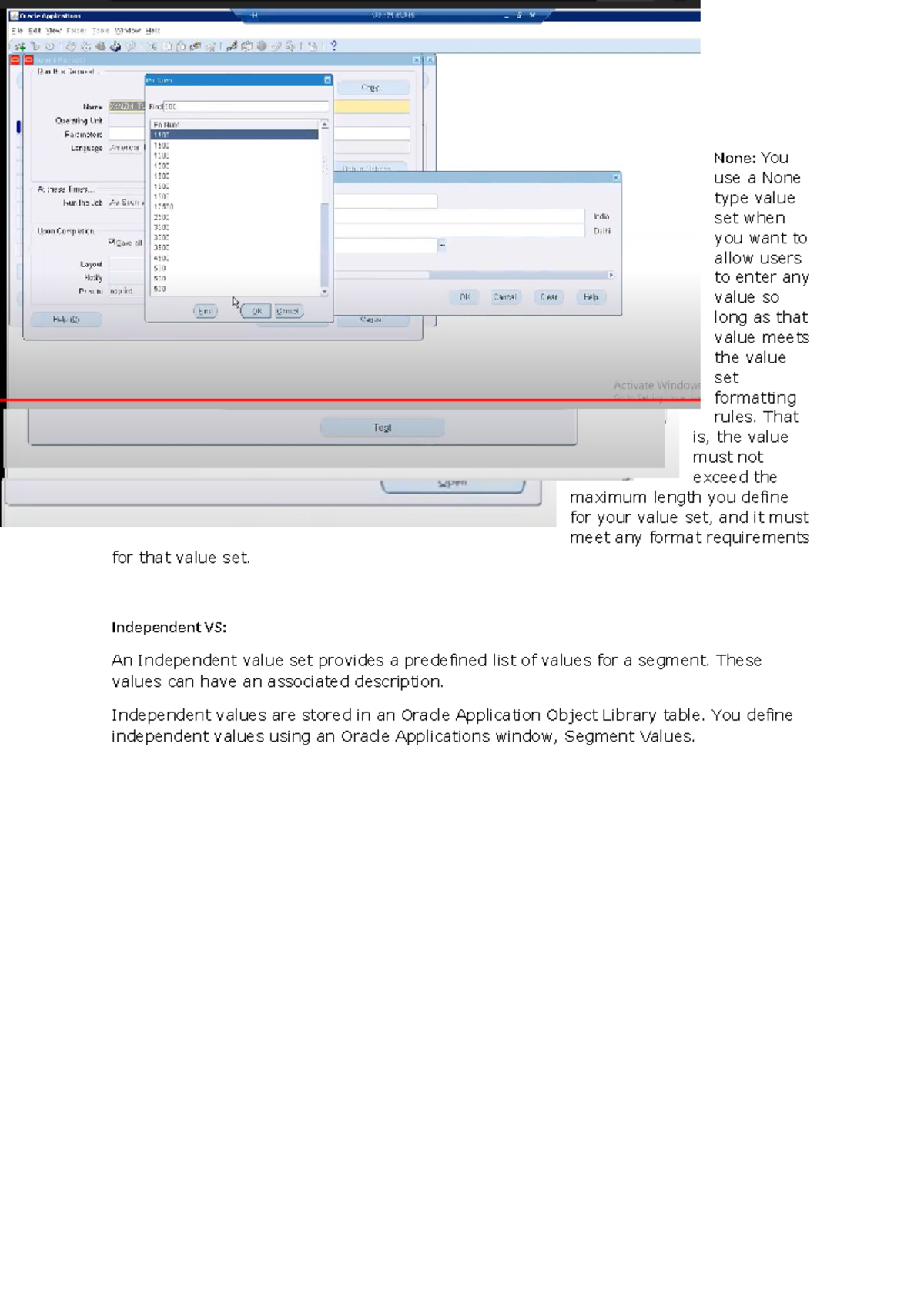 Valuesets - valusets - None: You use a None type value set when you want to allow users to enter ...
