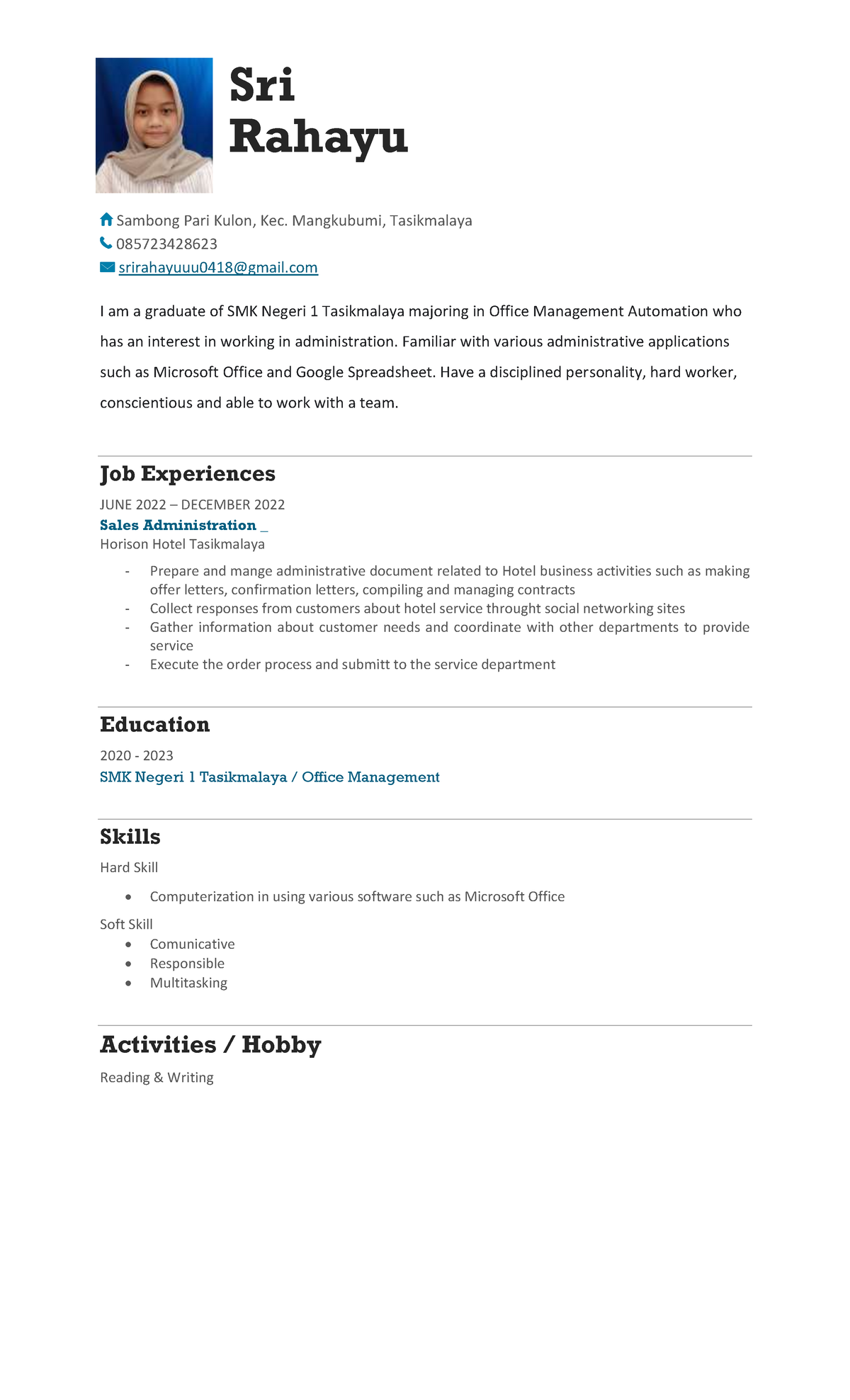 CV sri rahayu - .. Sambong Pari Kulon, Kec. Mangkubumi, Tasikmalaya ...