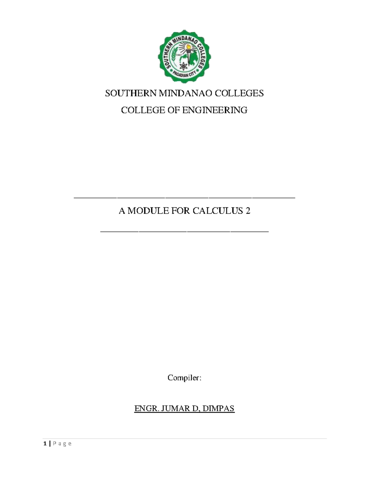 Math 112 Module for student - SOUTHERN MINDANAO COLLEGES COLLEGE OF ...