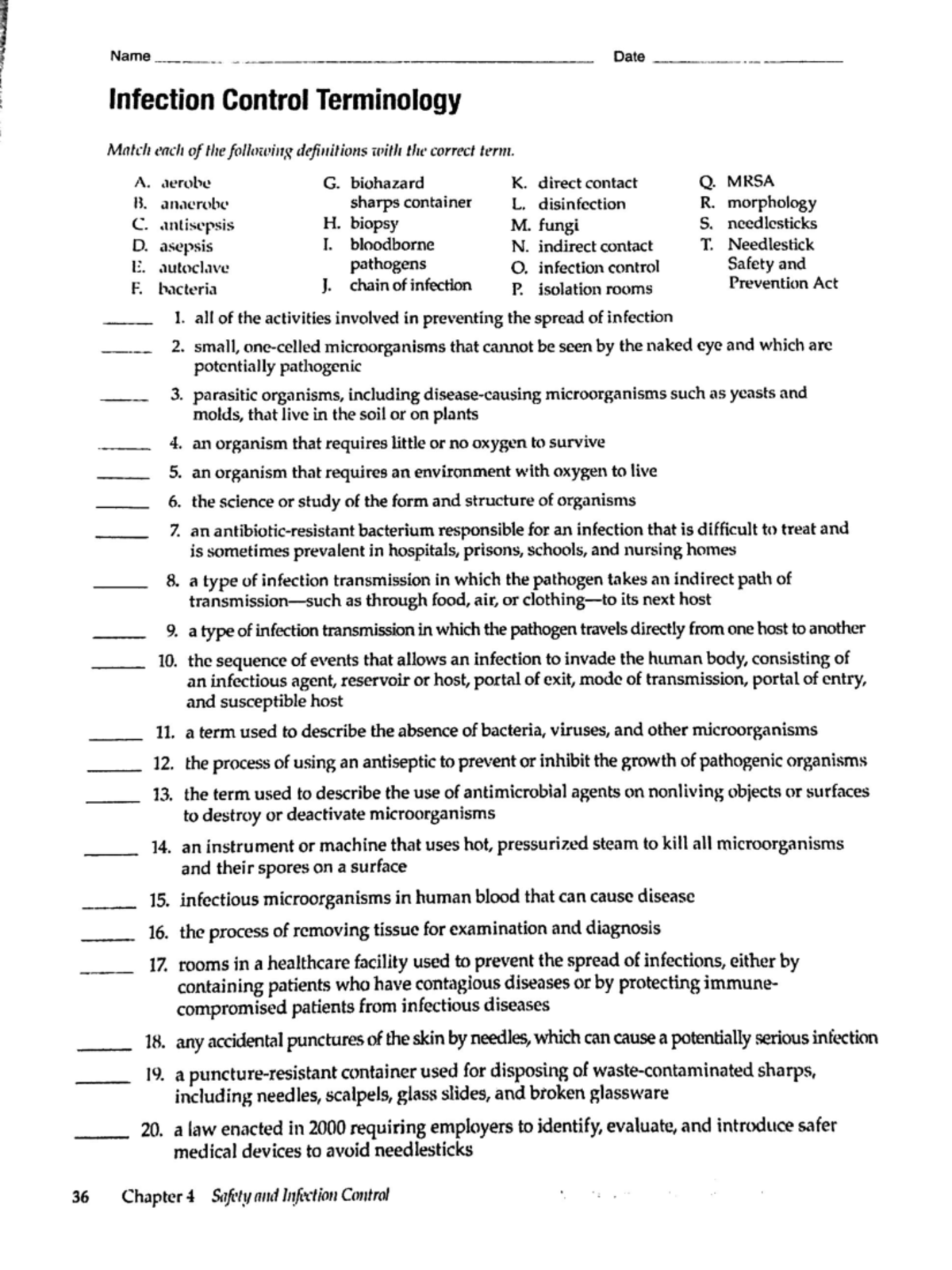 Infection Control Terminology - Studocu