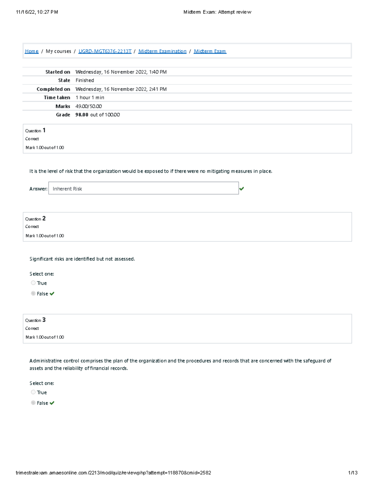Midterm Exam Professioal Elective 3 - Home / My courses / UGRD-MGT6376 ...