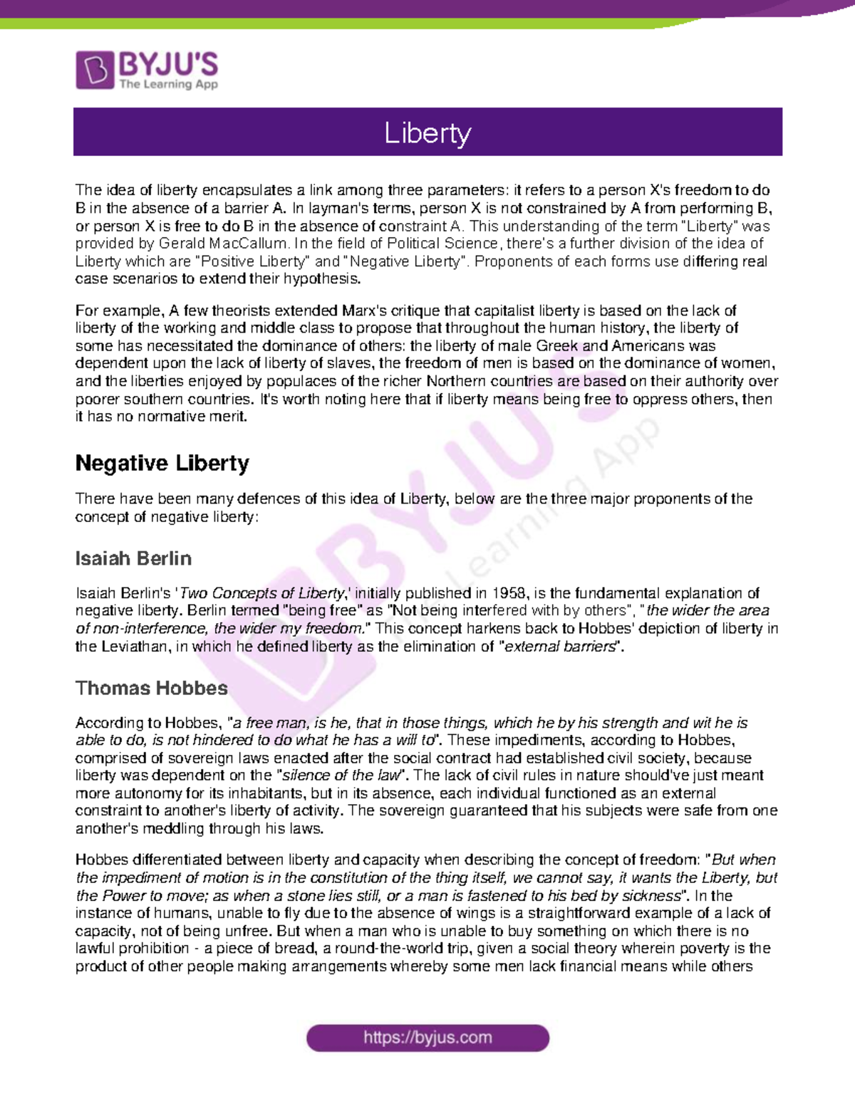 Liberty - Liberty The idea of liberty encapsulates a link among three ...