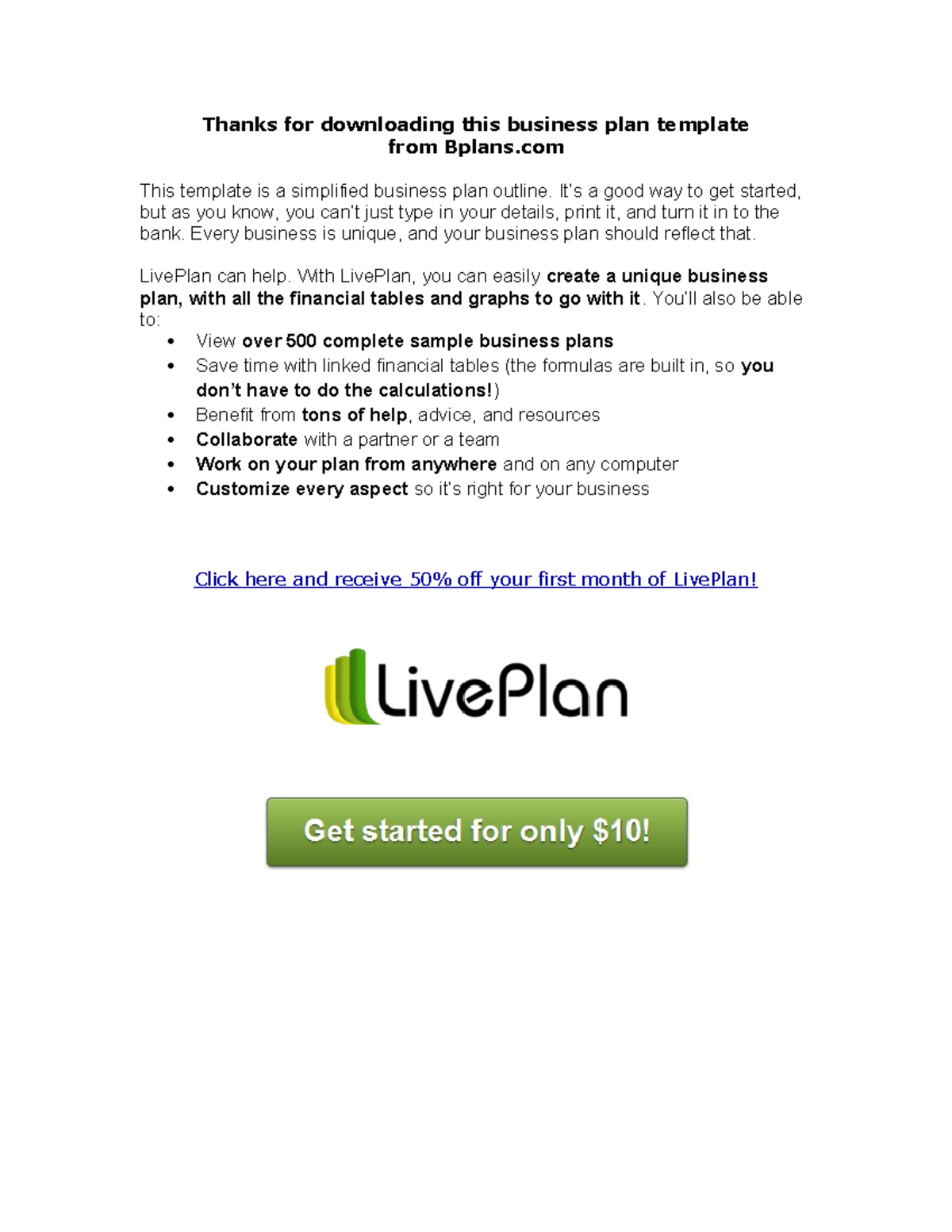 Business plan template - Thanks for downloading this business plan ...
