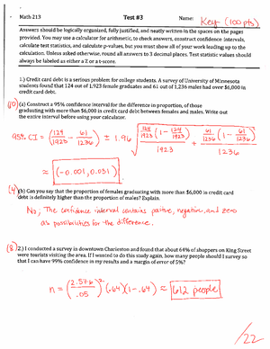 Math 213 - Test 4 Review Key - Math 213 Test #4: Review Name: 1.) You ...