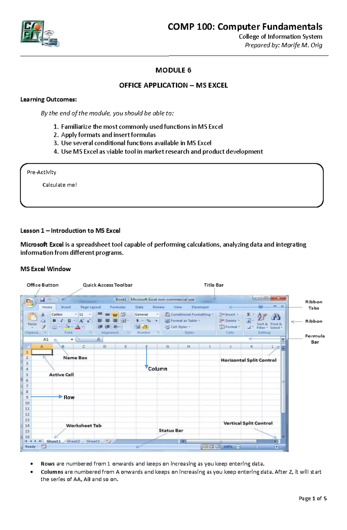 G6l0xs2ad Module 6 - Notes - College of Information System Prepared by ...