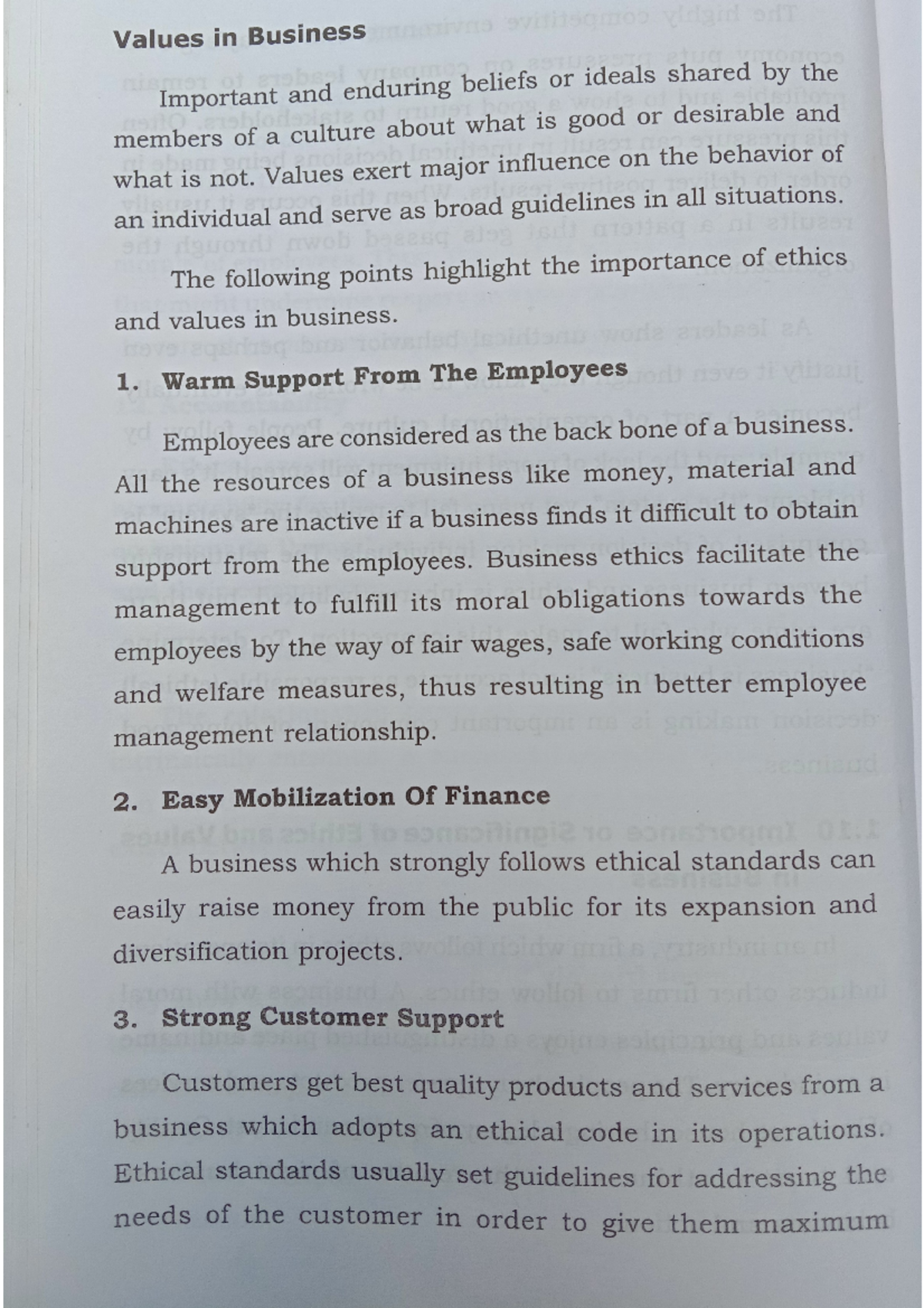 Values in business - Business studies - Studocu