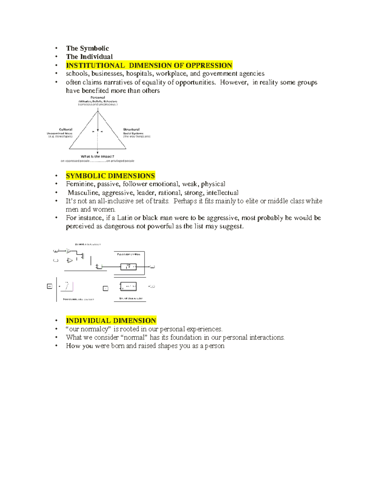 Dimension of Oppression Lec Notes - The Symbolic The Individual ...