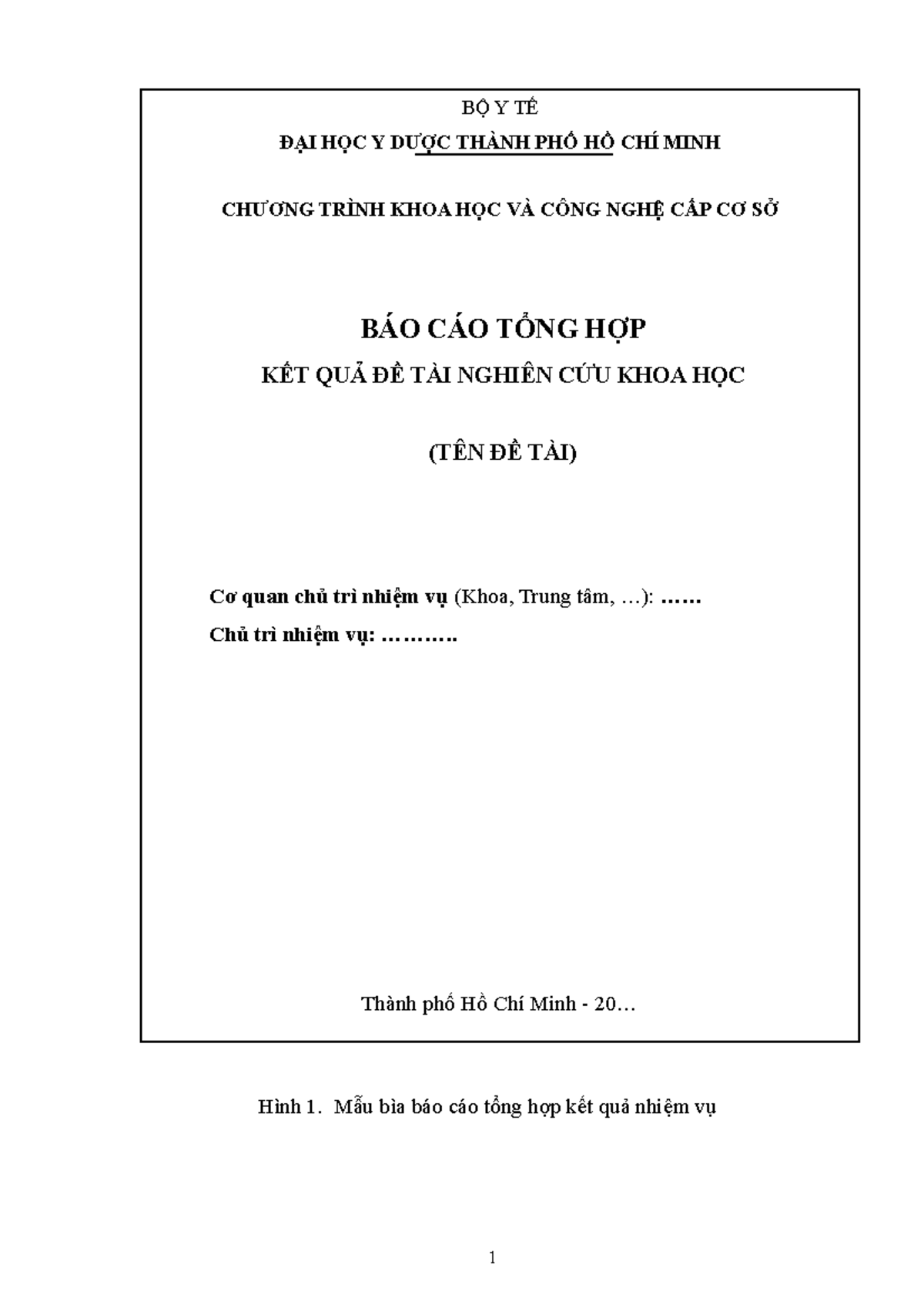 Mau CS11 NT BCTH - good - Hình 1. Mẫu bìa báo cáo tổng hợp kết quả ...