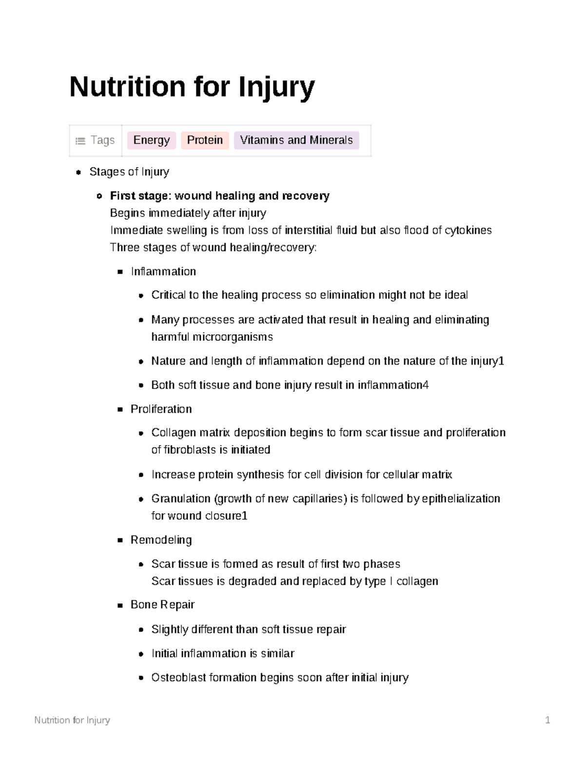 Nutrition for Injury - Nutrition for Injury Tags Energy Protein ...