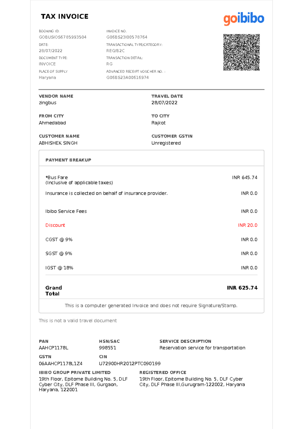 Gobusios 6785993504 Finance Invoice - BOOKING ID: GOBUSIOS INVOICE NO ...