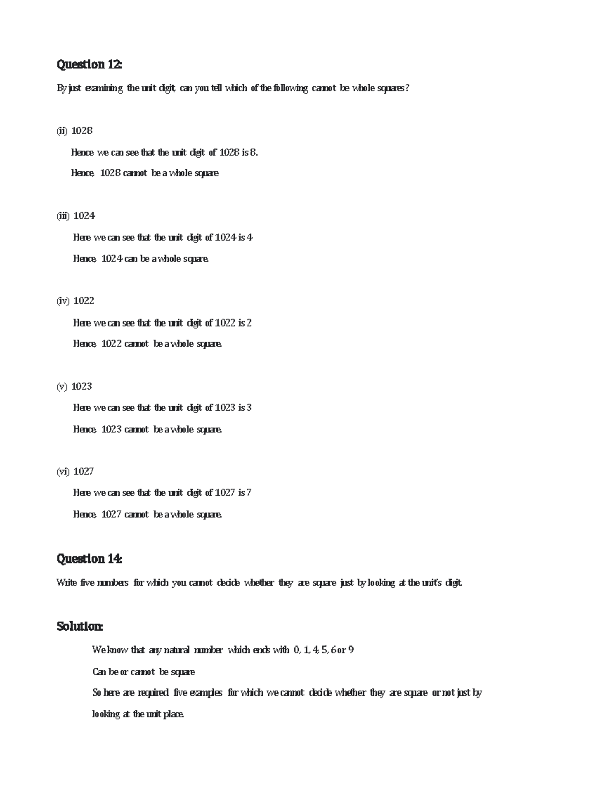 RD Sharma 8 Square and Square Roots [Part 5] - Question 12 : By just ...