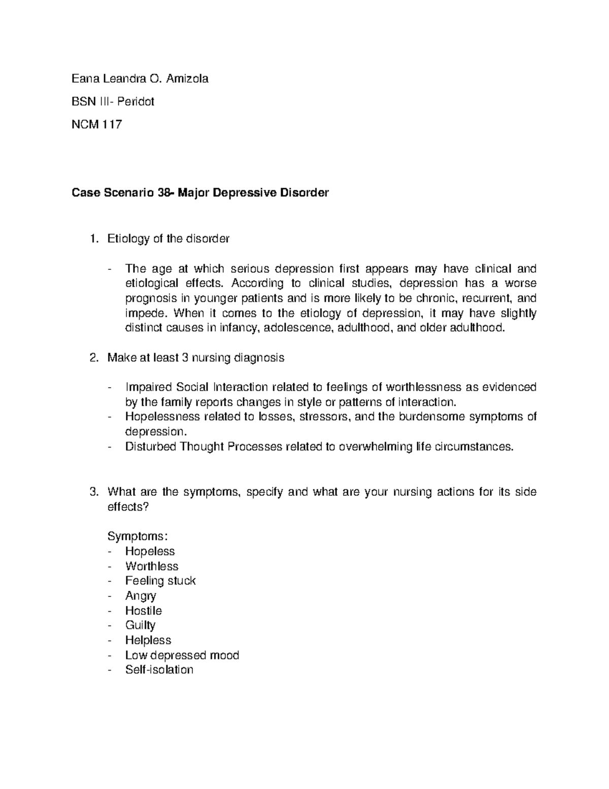 Case-Scenario-38 - case study - Eana Leandra O. Amizola BSN III ...