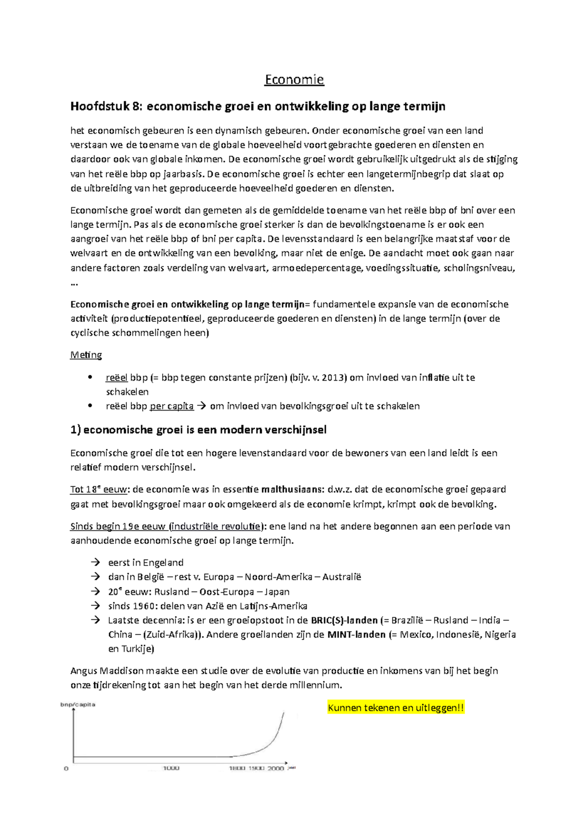 Samenvatting economie 2 - Economie Hoofdstuk 8: economische groei en ...