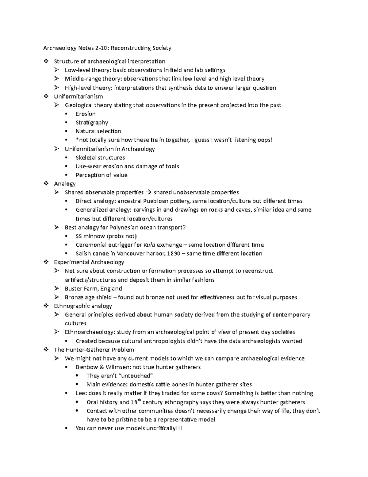 Archaeology Notes 2-10 - Studocu