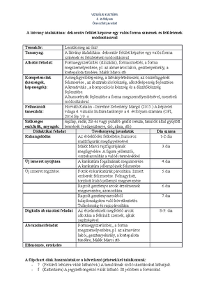 Vizuális kultúra tanmenet 1.o - VIZUÁLIS KULTÚRA TANMENET 1. OSZTÁLY ...