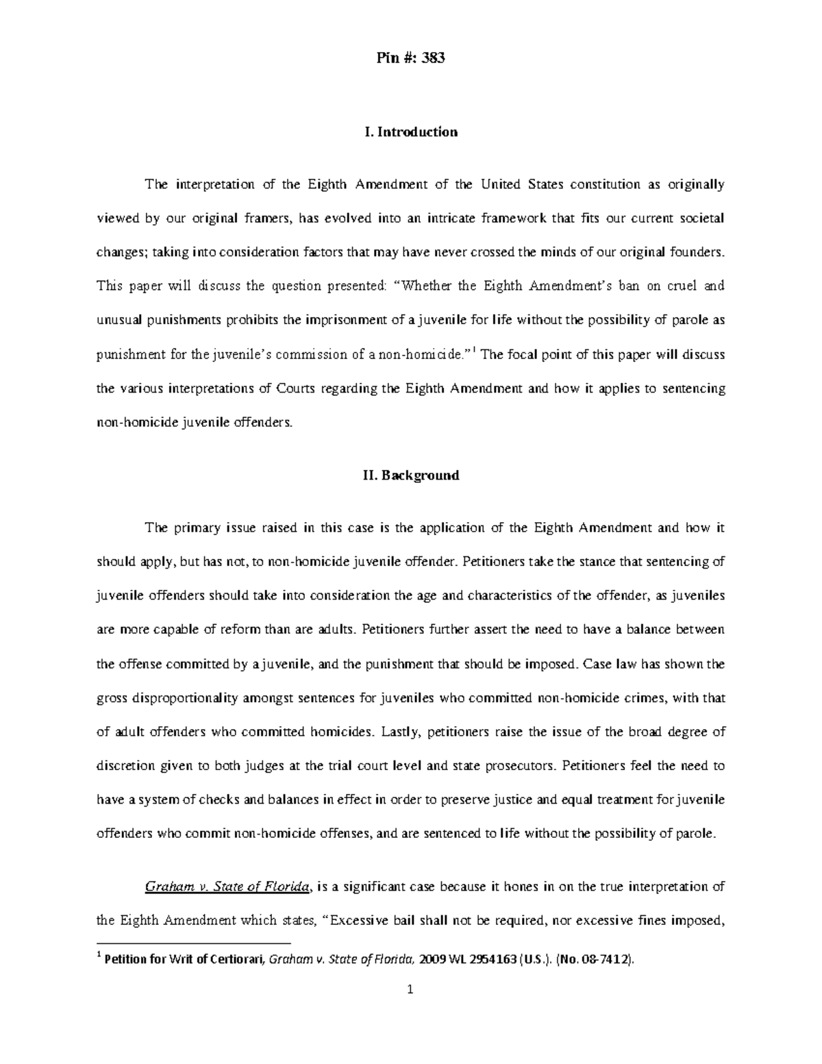 Journal Write-On Competition- Writing Sample - I. Introduction The ...