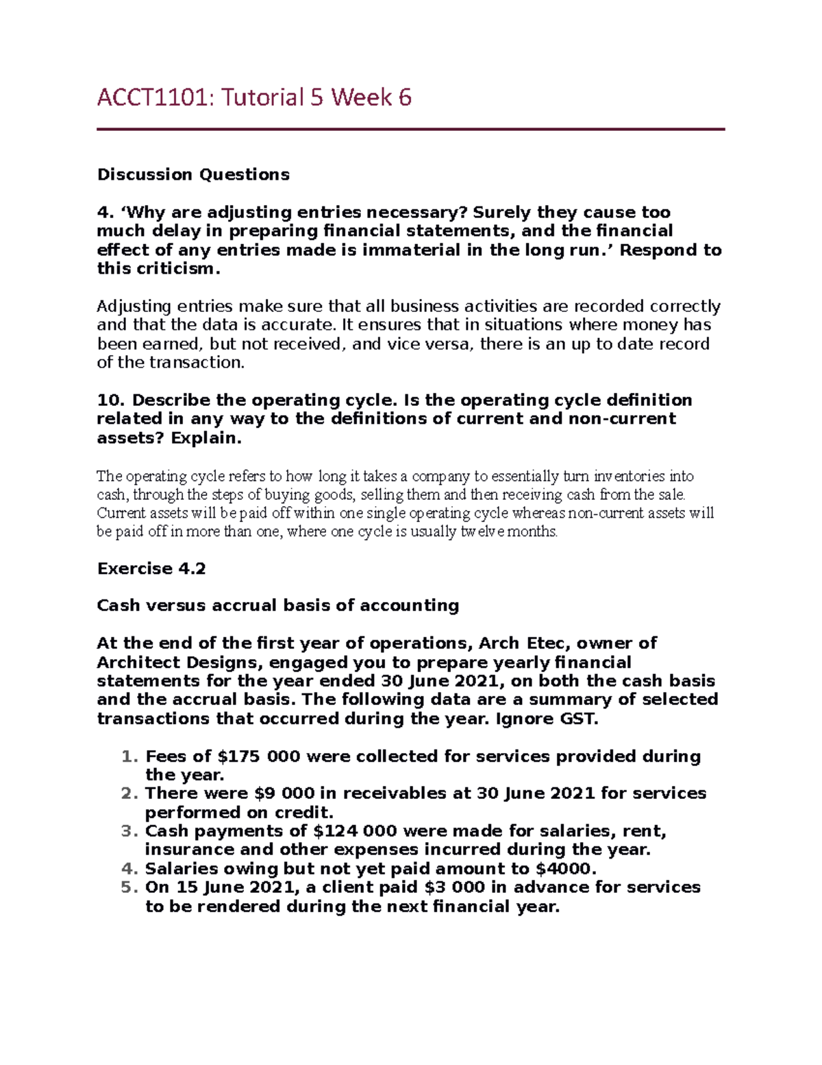 ACCT1101 Tutorial 5 Wk 6 Q - ACCT1101: Tutorial 5 Week 6 Discussion ...