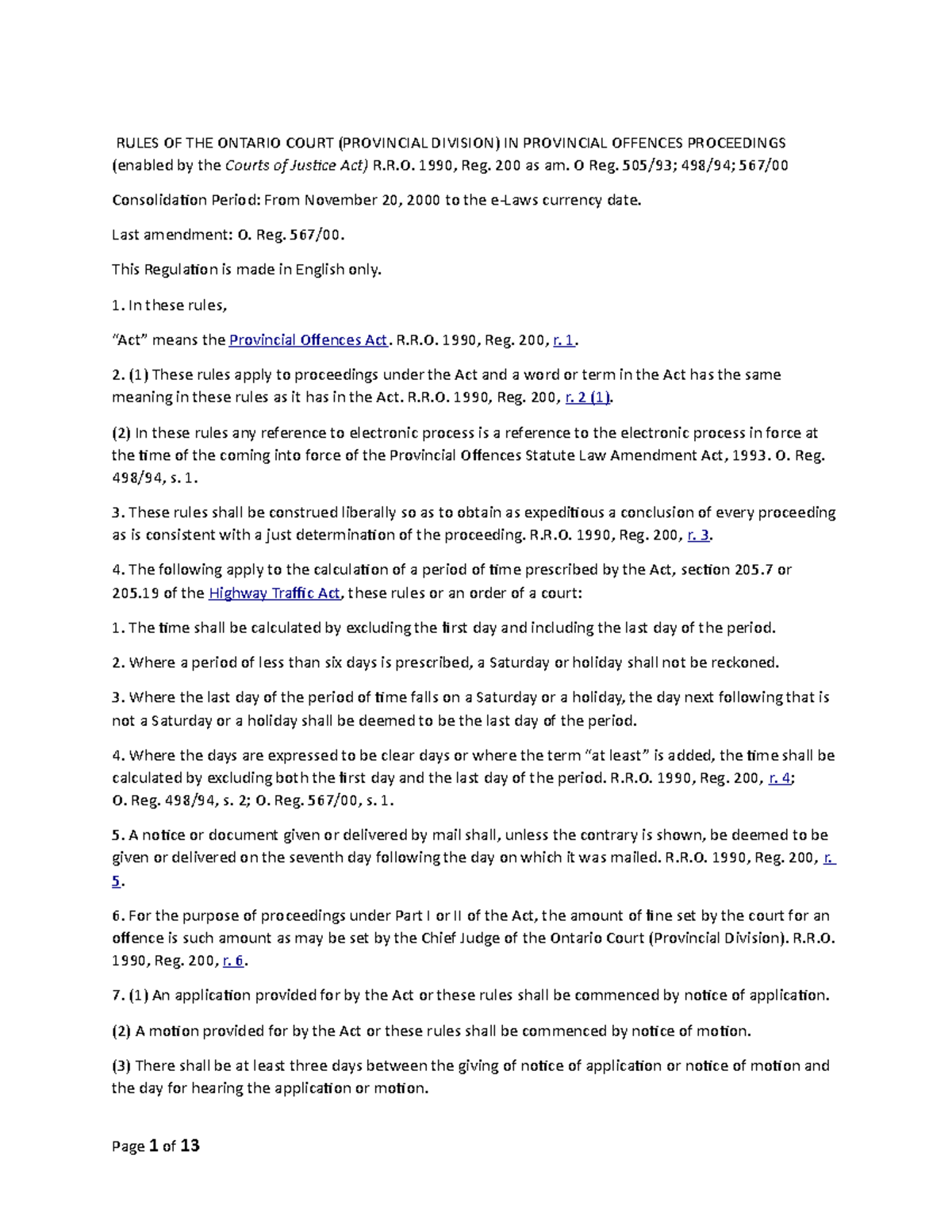 1.4 Reg 200 Rules of OCJ abridged forms - RULES OF THE ONTARIO COURT ...