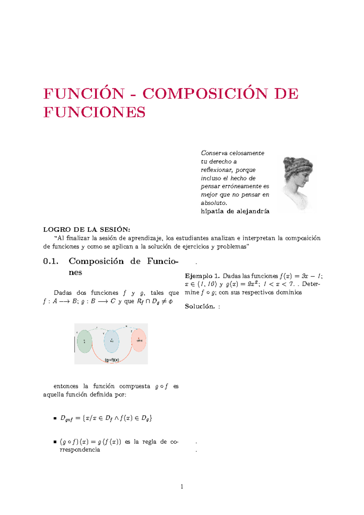 S02 s1 - Ejercicios - Composicion DE Funciones - FUNCI ́ON - COMPOSICI ́ON DE FUNCIONES Conserva ...
