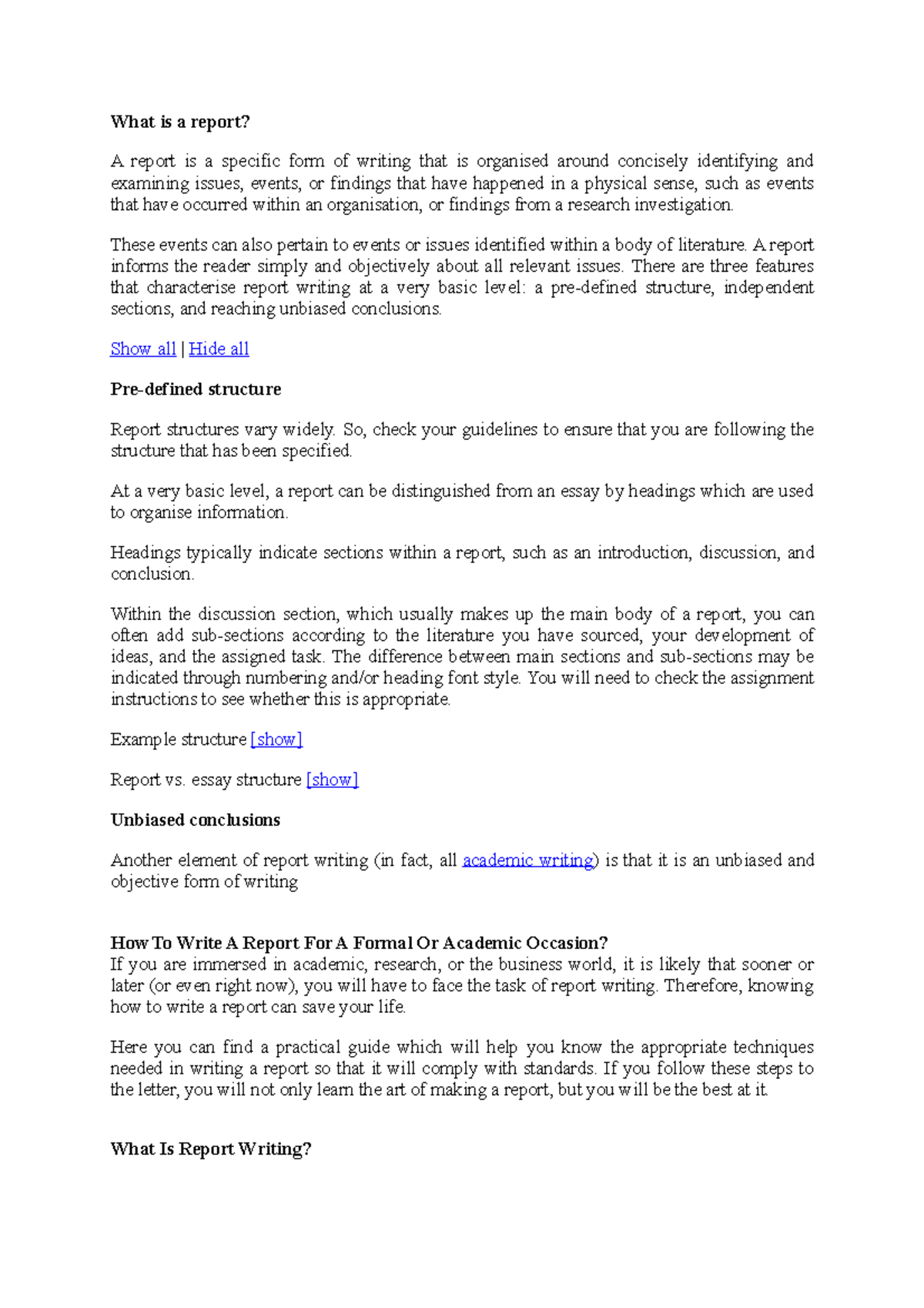 How To Write A Report - What is a report? A report is a specific form ...