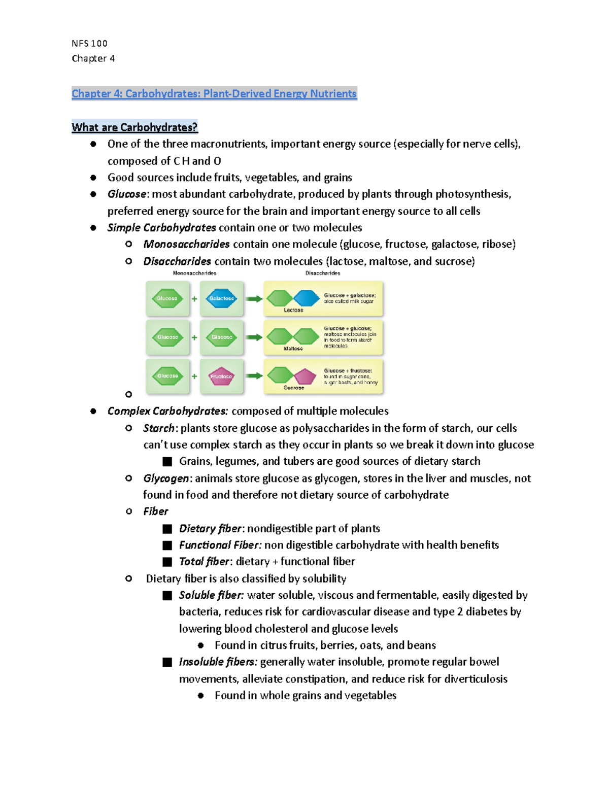 NFS 100 Chapter 4 Lecture Notes Fall 22 - Chapter 4 Chapter 4 ...