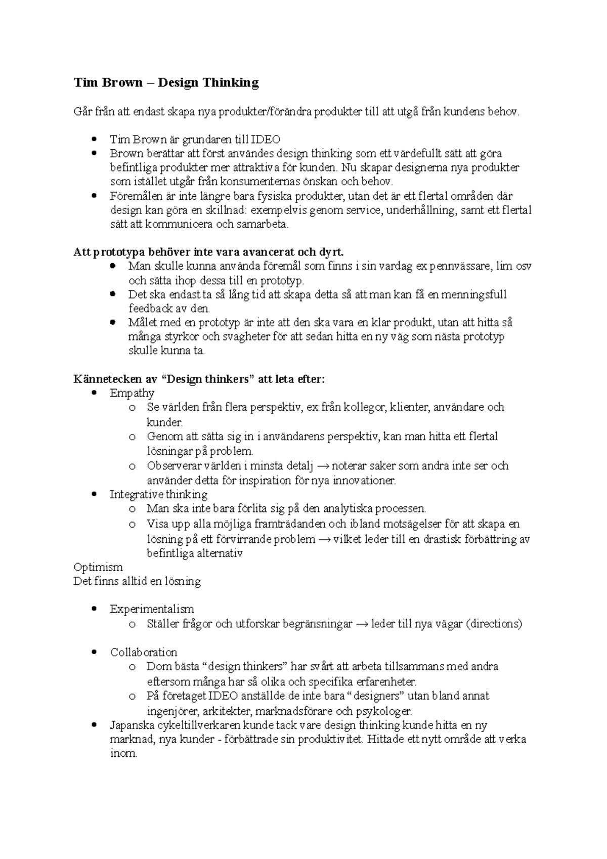 Tim Brown design thinking - Tim Brown – Design Thinking Går från att ...