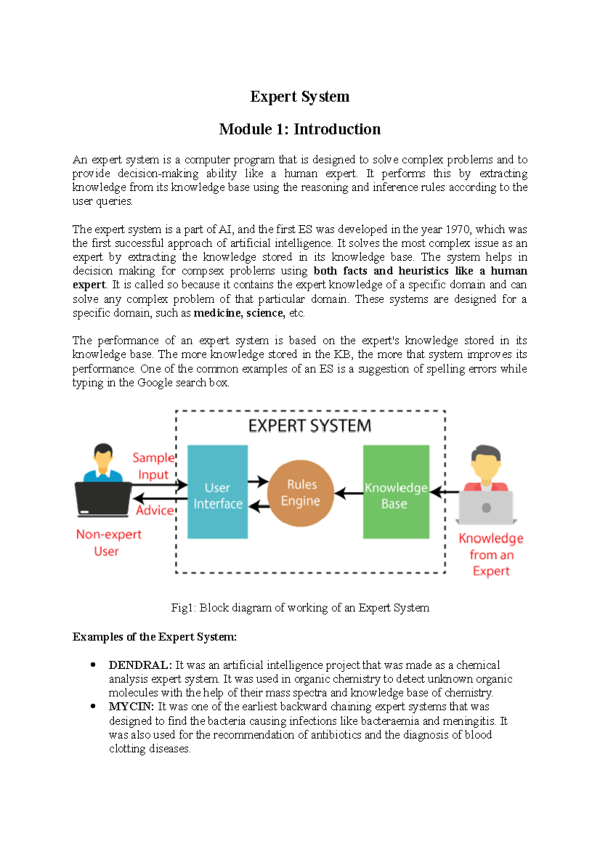 Expert System Introduction - Expert System Module 1: Introduction An ...