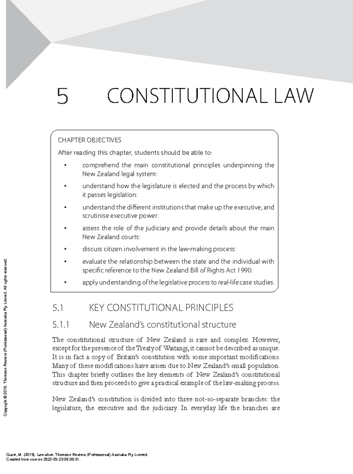 Law Alive - (5 Constitutional LAW) - 5 5 CONSTITUTIONAL LAW CHAPTER ...