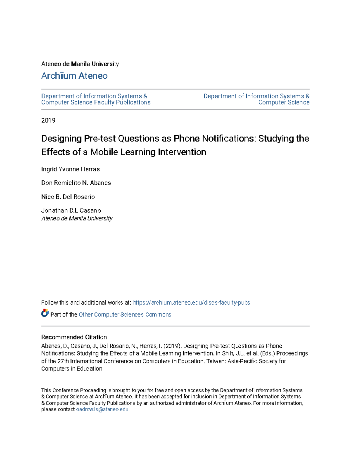 Designing Pre-test Questions as Phone Notifications Studying the ...