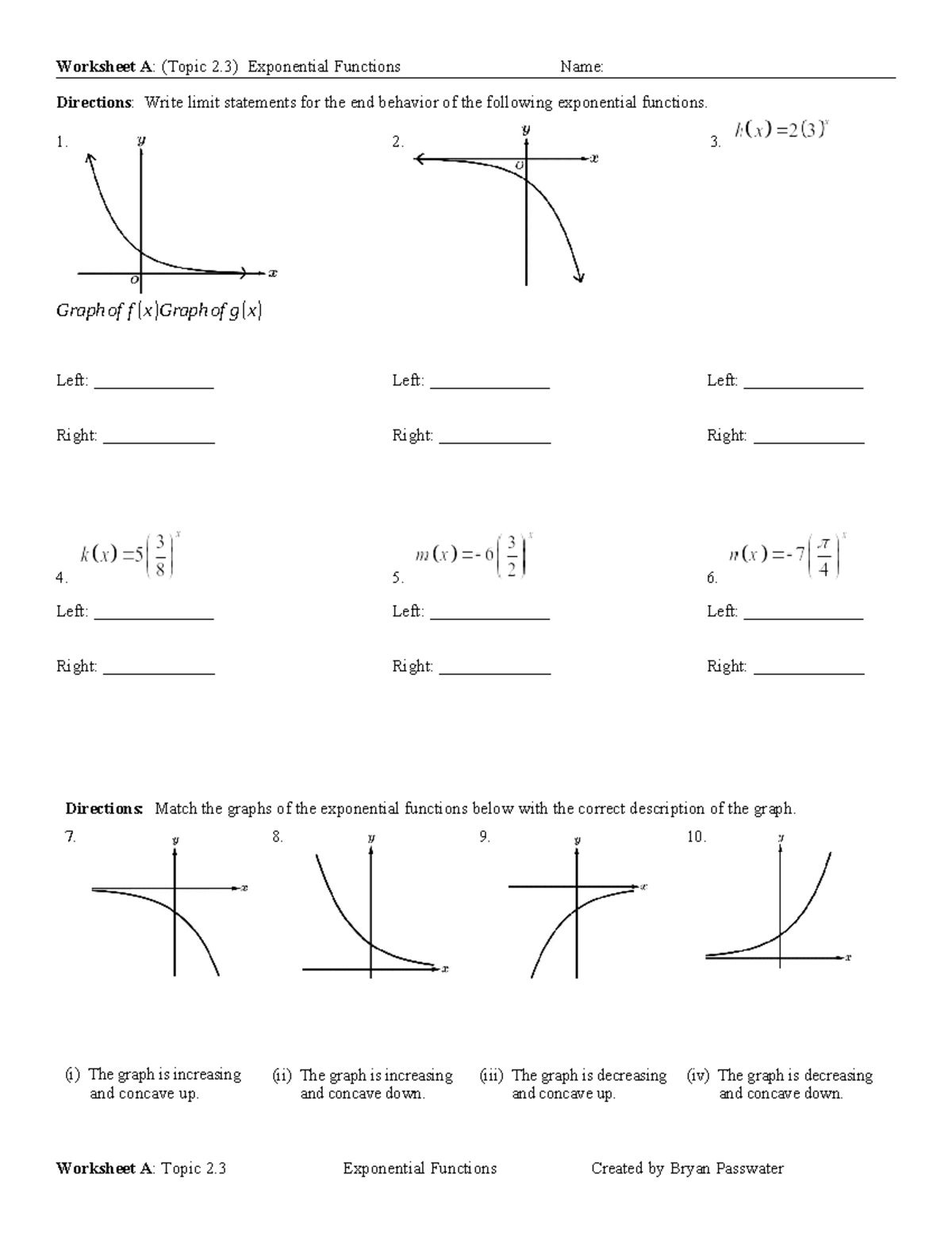 Worksheet+A+Topic+2 - Worksheet B - Worksheet A: (Topic 2) Exponential ...