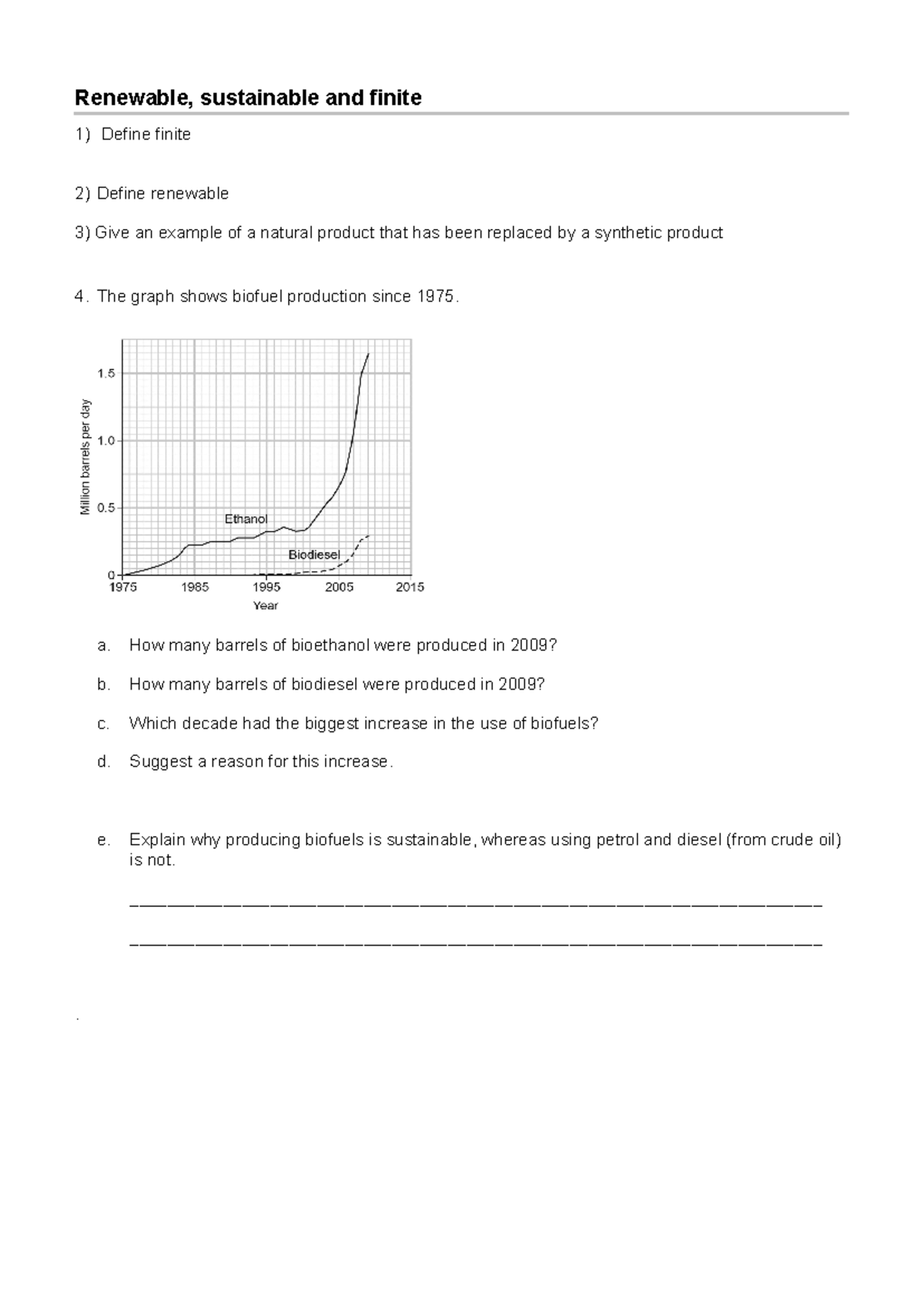 Printouts 4 Worksheet sustainable development - Renewable, sustainable ...