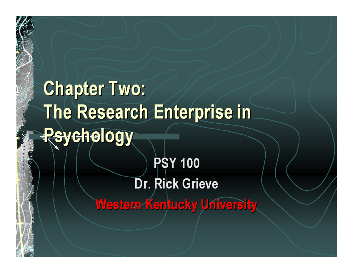 Ch02 - Me being psychology student - Chapter Two: Chapter Two: The ...