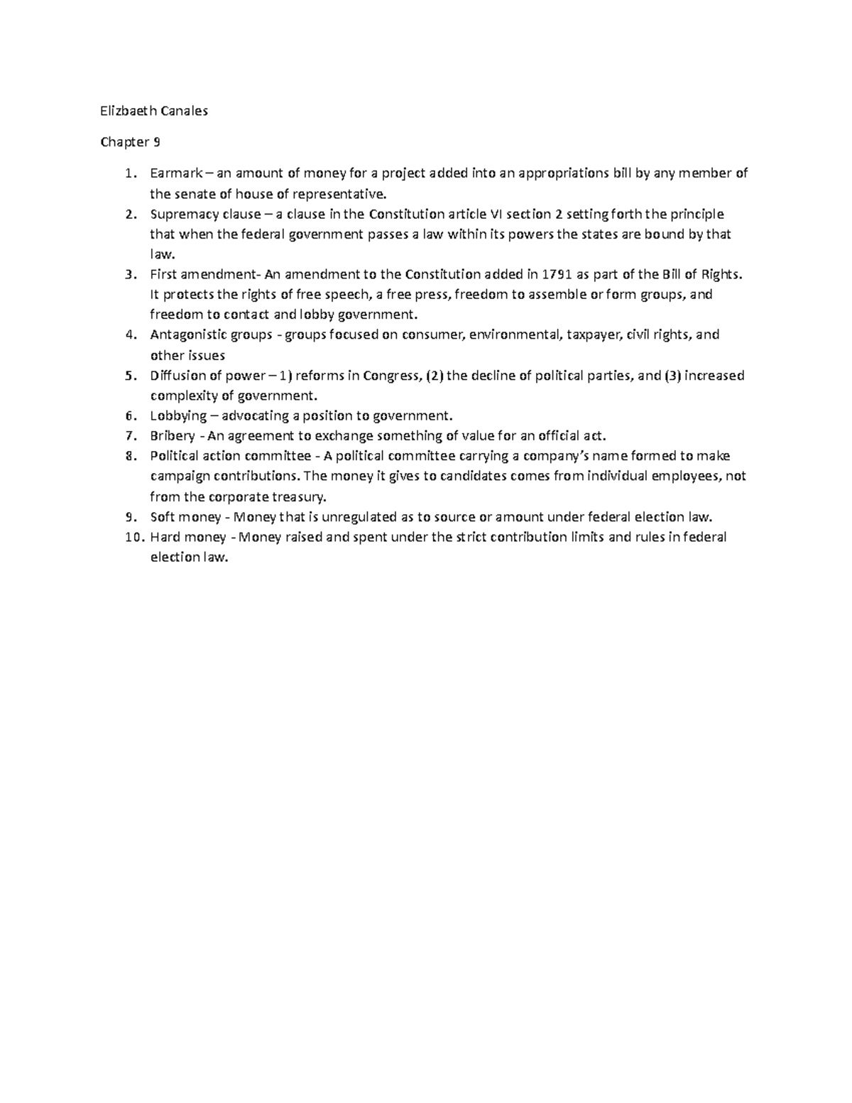 Chapter 9 vocab - Elizbaeth Canales Chapter 9 Earmark – an amount of ...