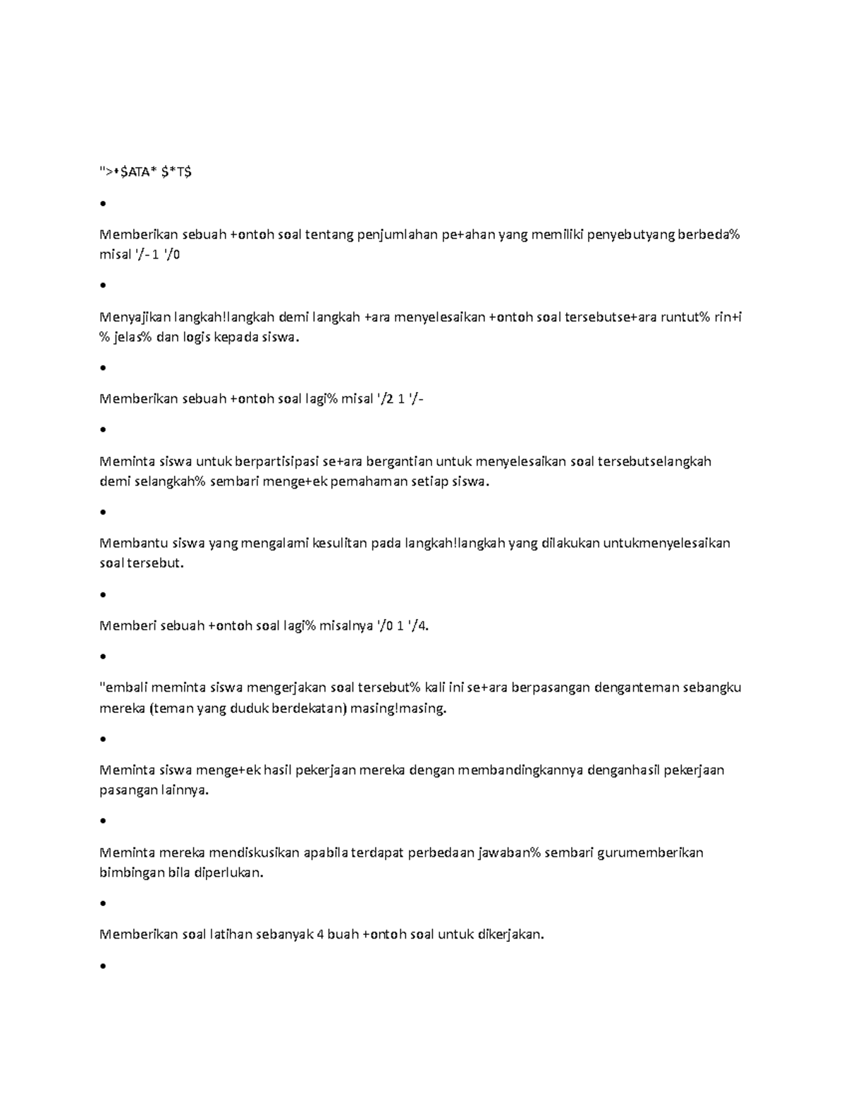 Contoh tap - TUGAS AKHIR PENDIDIKAN - "> $ATA* $*T$ • Memberikan sebuah ...