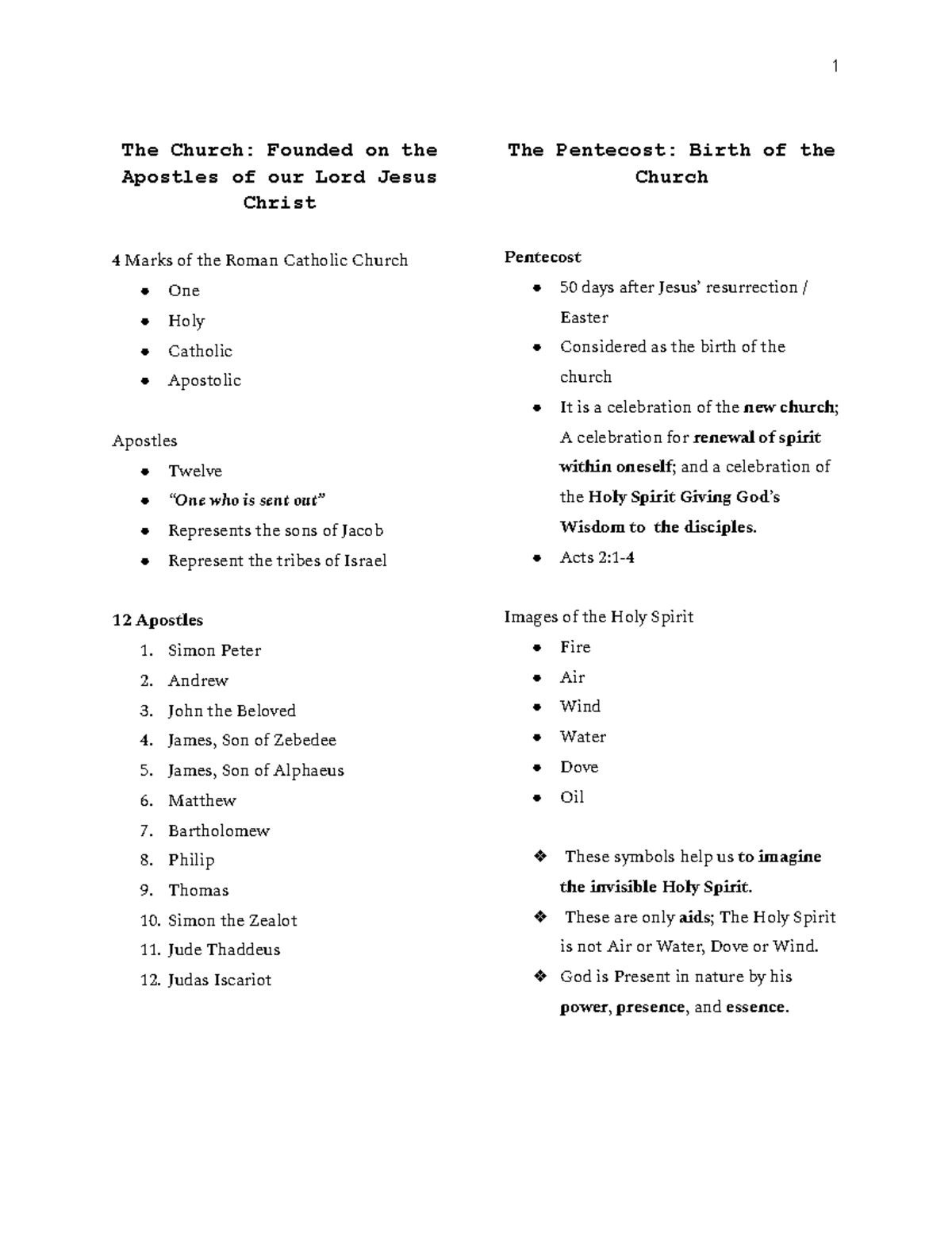 Lesson 1-4 Christian Living Education - 1 The Church: Founded on the ...