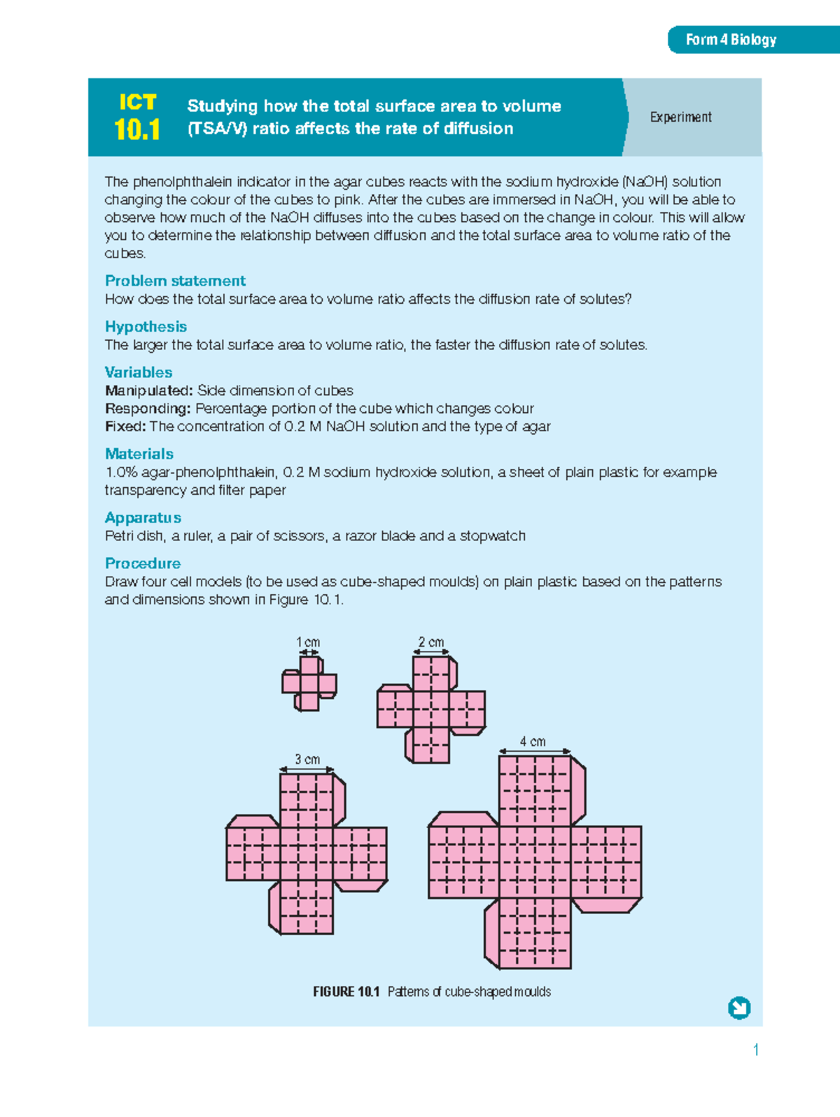 ICT 10 - Just a basic thing - Form 4 Biology The phenolphthalein indicator in the agar cubes ...