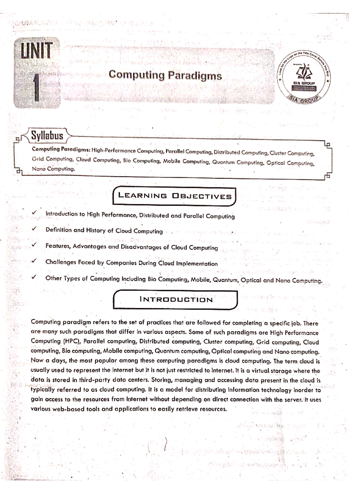 CC unit 1 - Gowtham kumar - Cloud computing - Studocu