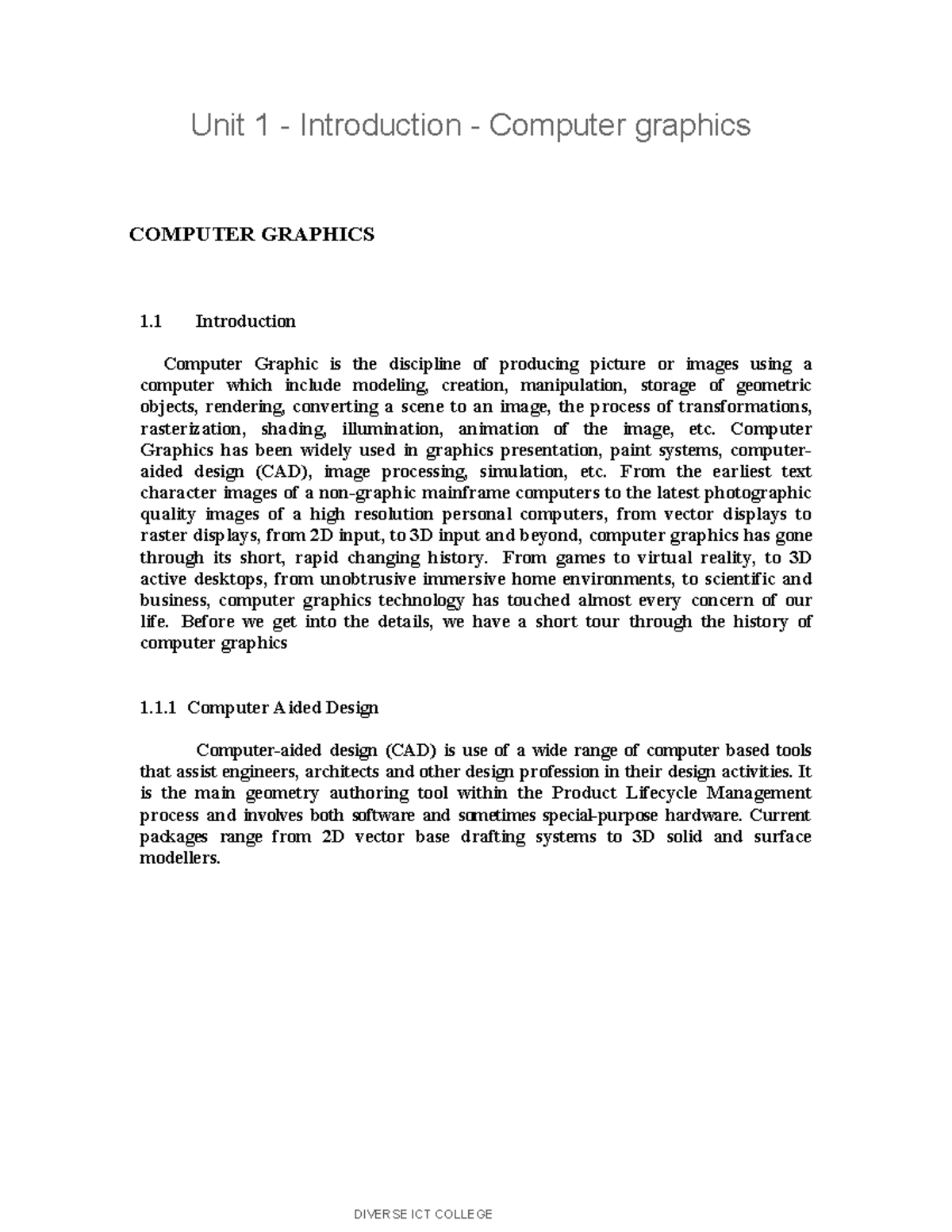 Unit-1-introduction-computer-graphics dtp notes - Unit 1 - Introduction ...