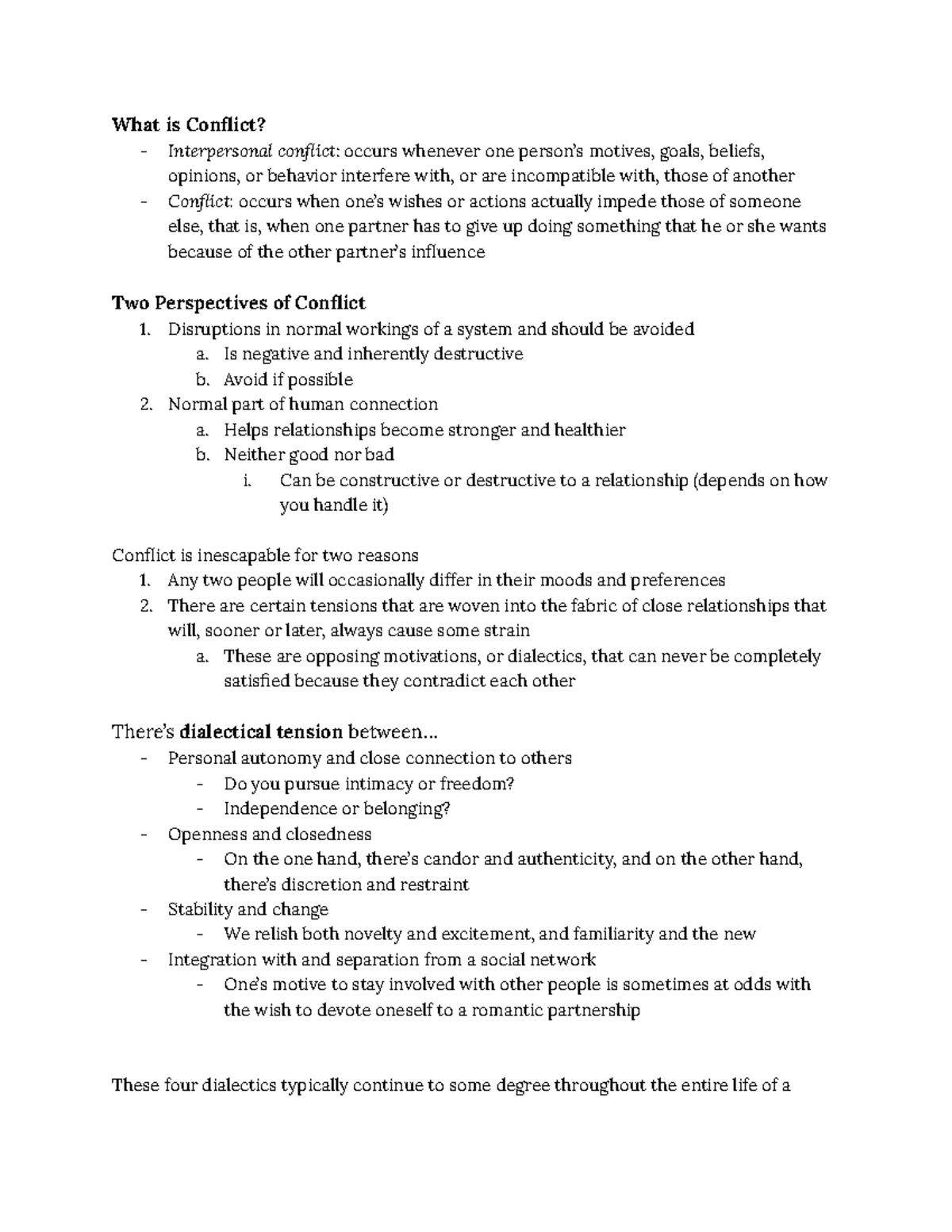 Nature of Conflict - Stacy Wilson - What is Conflict? Interpersonal conflict: occurs whenever ...