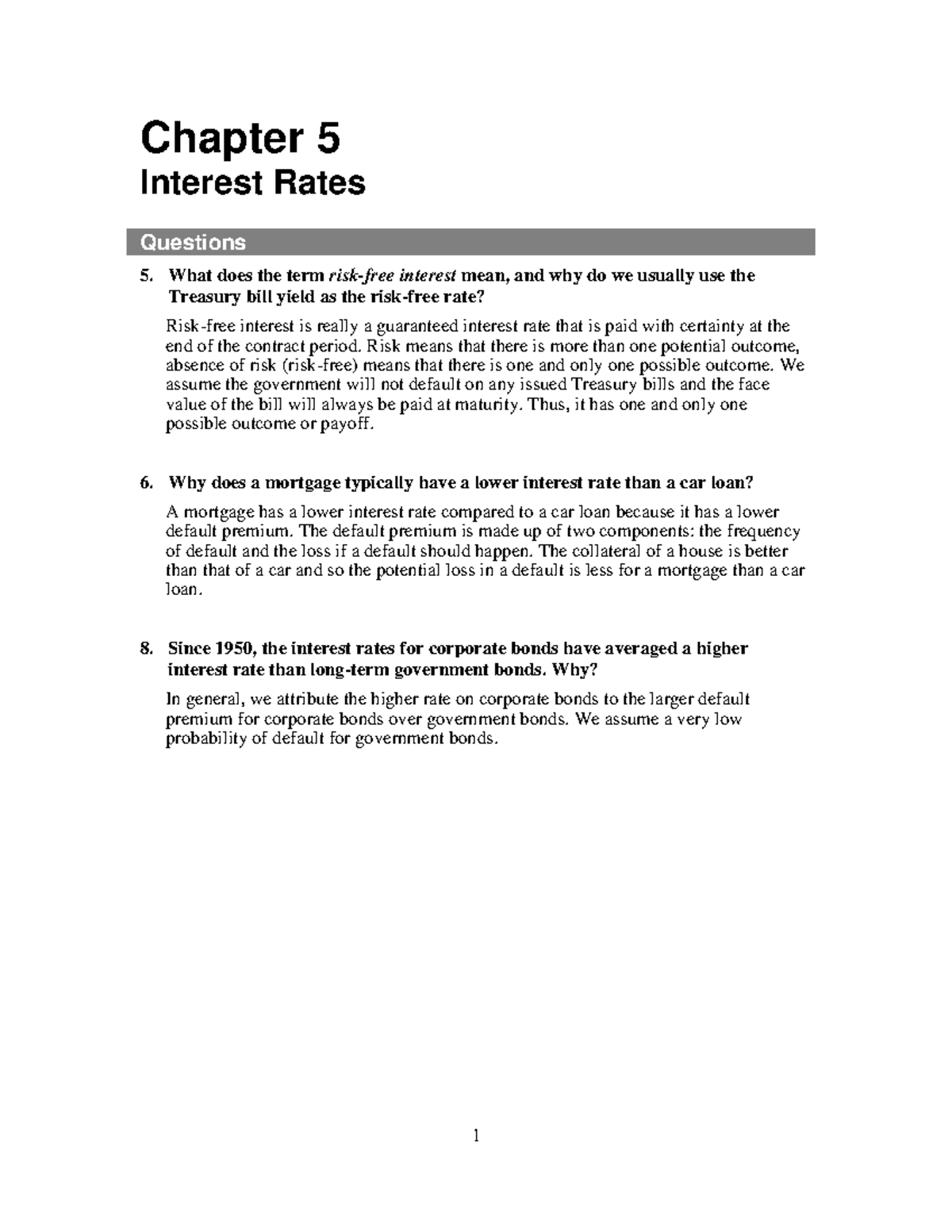 Chapter 05 Solutions - Interest Rates resources - Chapter 5 Interest ...