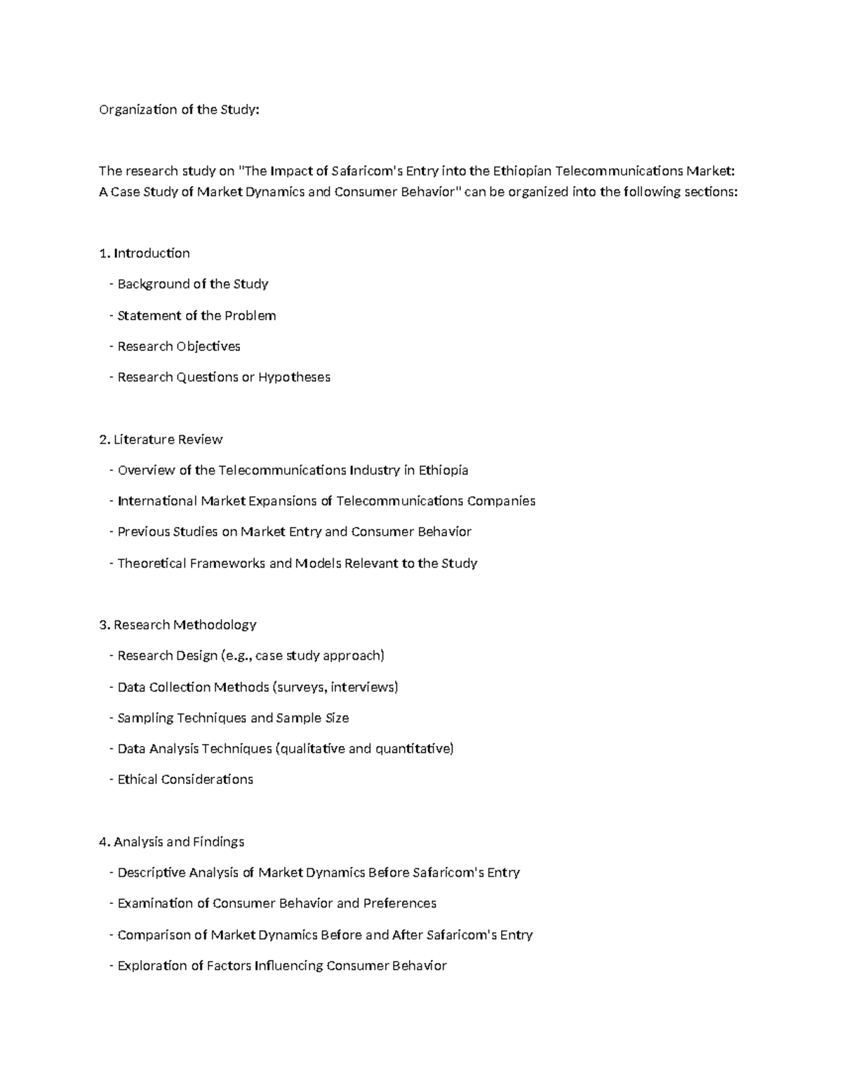 Organization of the Study research - , case study approach) Data ...