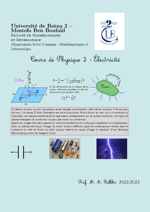 Td1 batna 2 2023 - Série de TD n°1 - Université de Batna 2 — Cours de ...