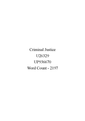 Criminal Justice Portfolio - Criminal Justice Portfolio Word count ...