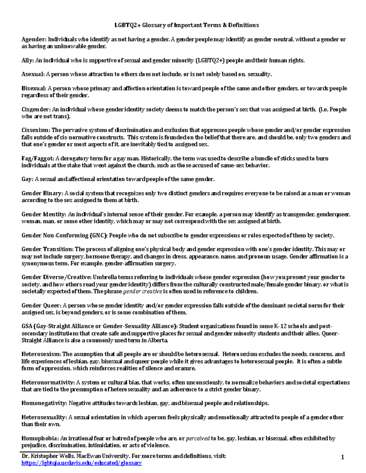 18. Lgbtq 2S terms-definitions - Dr. Kristopher Wells, MacEwan ...